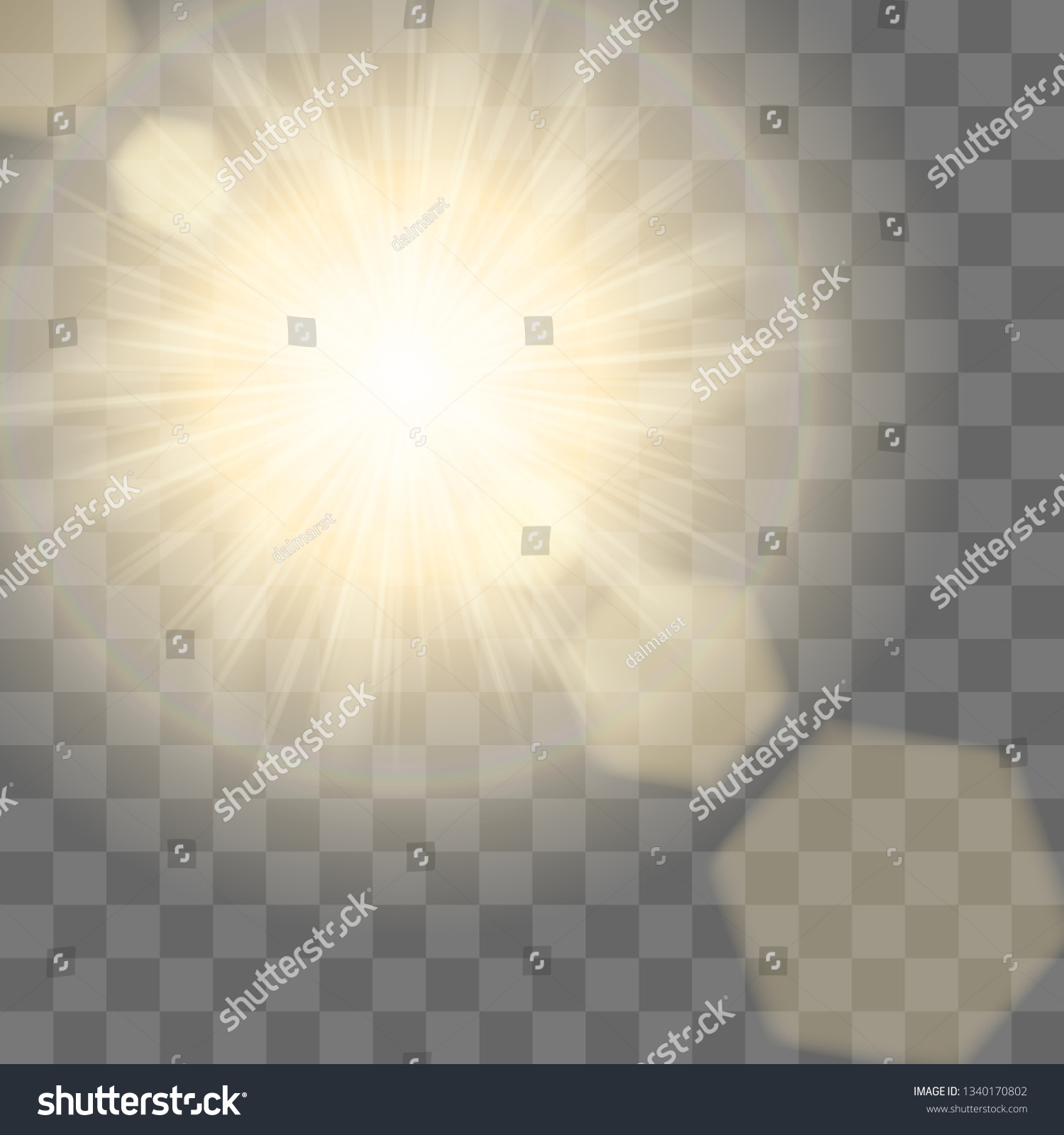 Glow Light Effect Sun Sparkle Vector Stock Vector (Royalty Free) 1340170802
