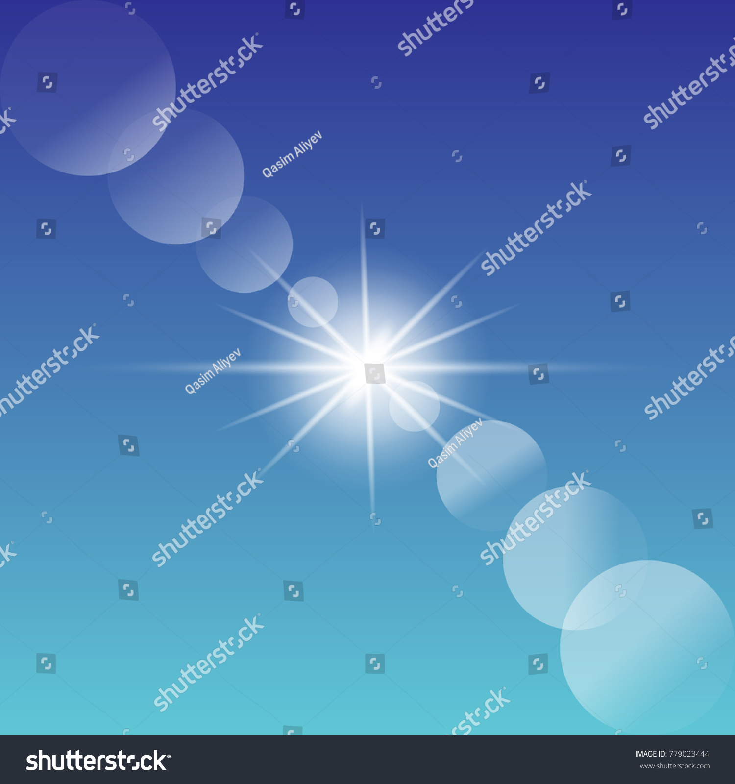Glow Sun Light Effect On Transparent Stock Vector (Royalty Free ...