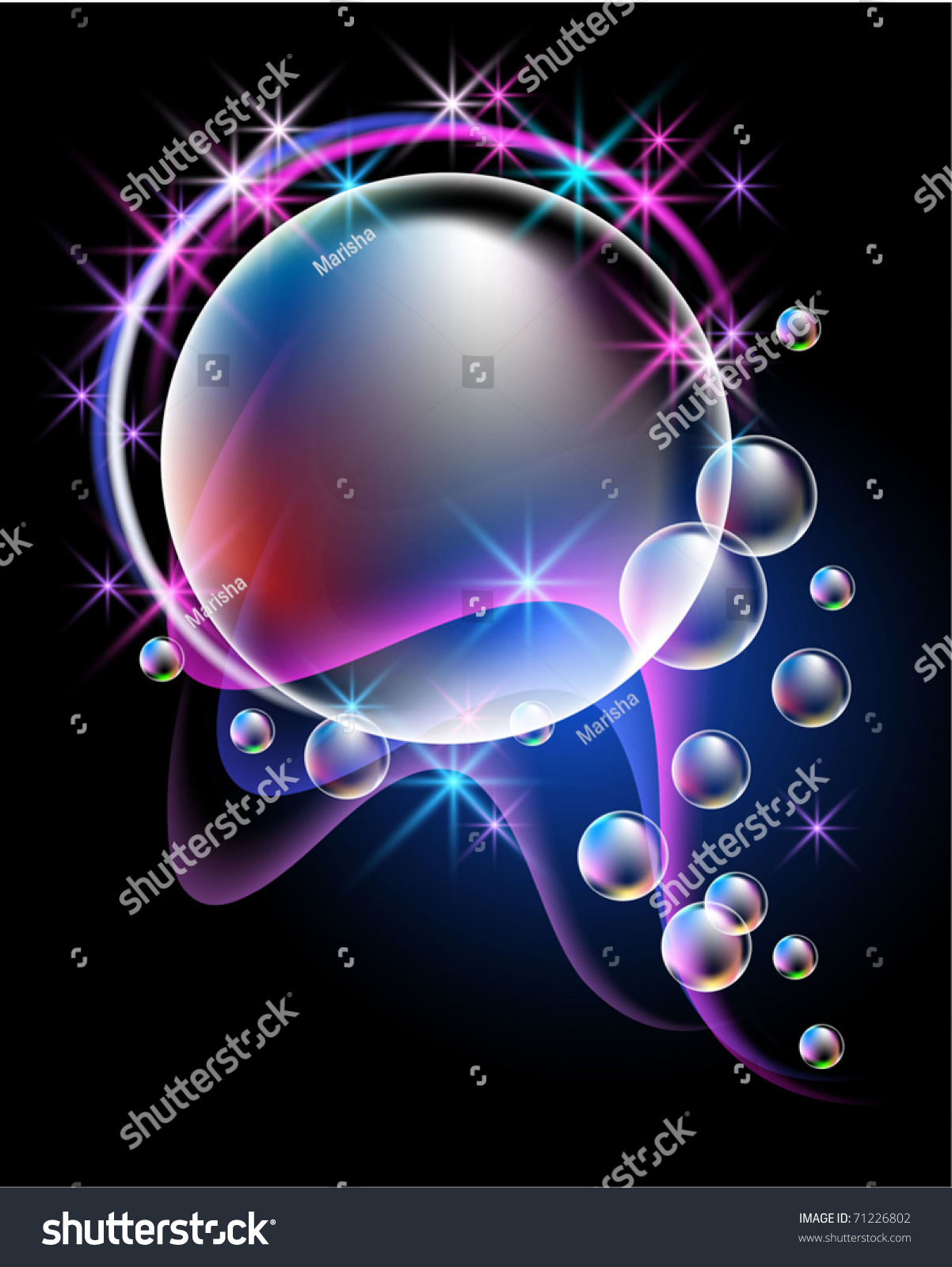 Glowing Background Bubbles Stars Stock Vector (Royalty Free) 71226802 ...