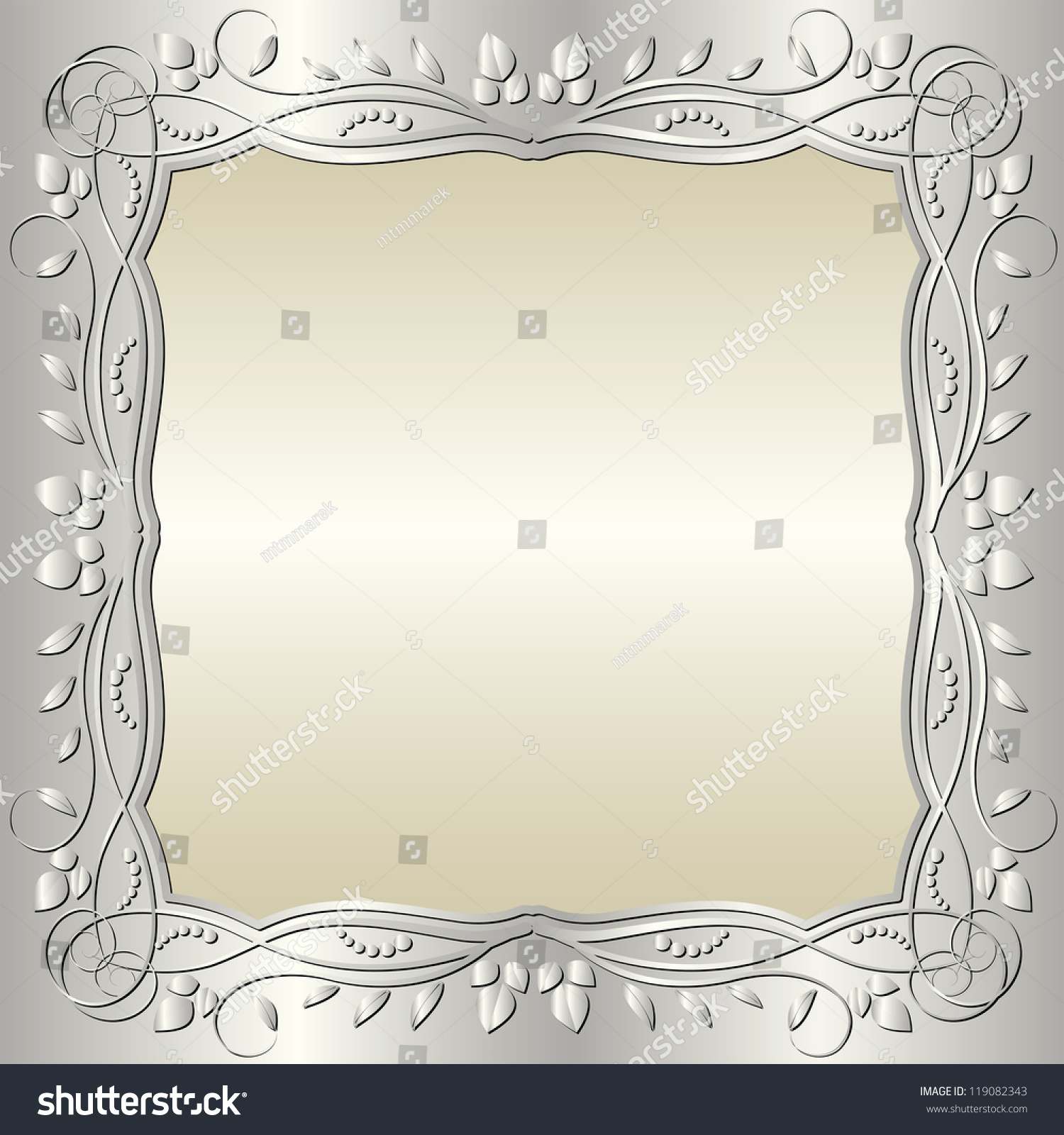 Glowing Background Silver Border Stock Vector 119082343 - Shutterstock