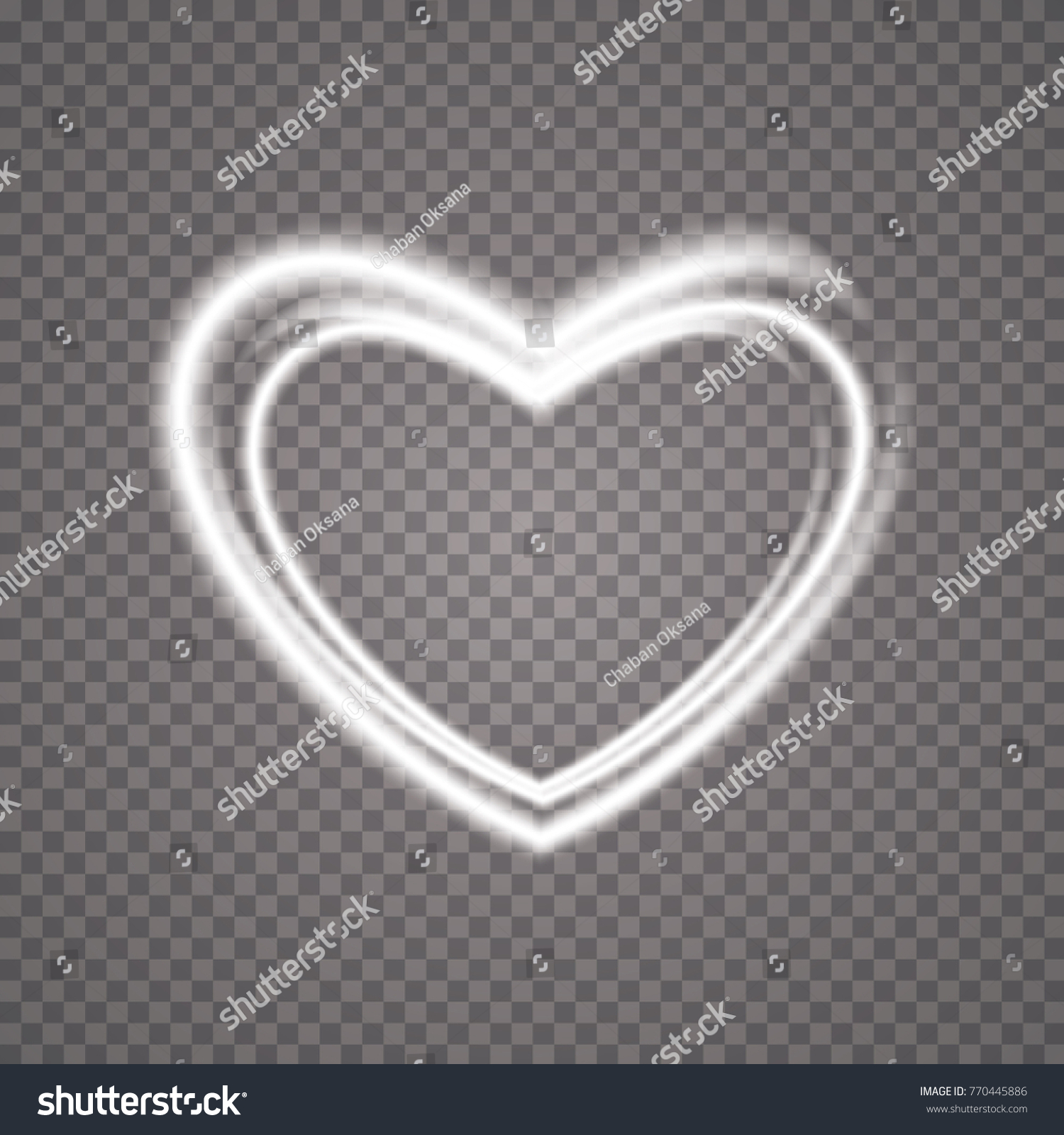 Glowing Heart Transparent Background Stock Vector (Royalty Free) 770445886
