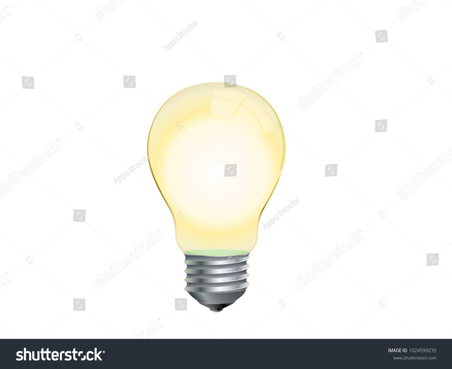 Glowing Light Bulb Cartoon Vector Image Stock Vector (Royalty Free ...