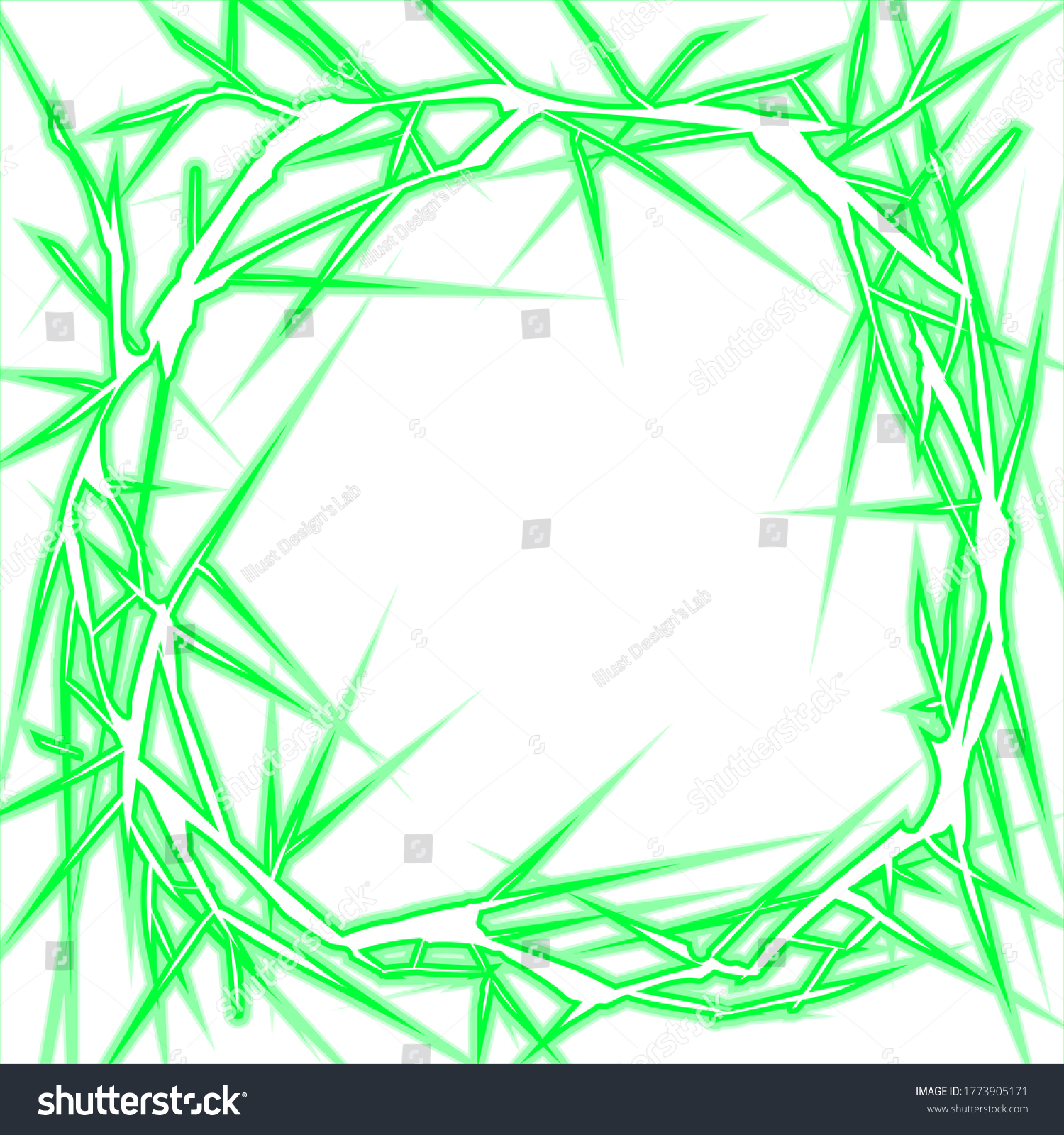 Glowing Lightning Circle Frame Material Stock Vector (Royalty Free ...