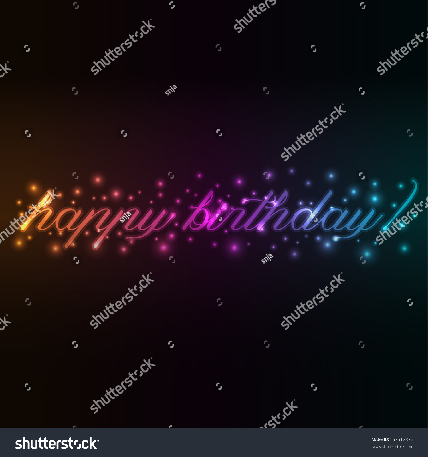 Glowing Lights Happy Birthday Vector Eps 10 Stock Vector (Royalty Free ...