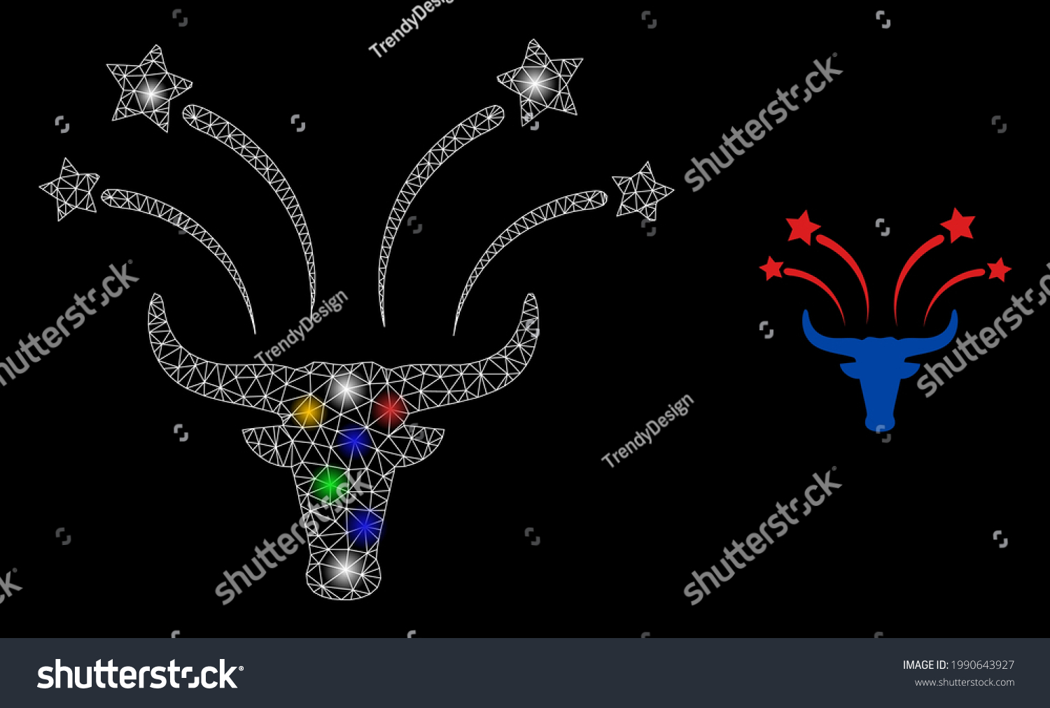 Glowing Mesh Network Bull Fireworks Colorful Stock Vector (Royalty Free ... Glowing Mesh Network Bull Fireworks Colorful Stock Vector (Royalty Free ...
