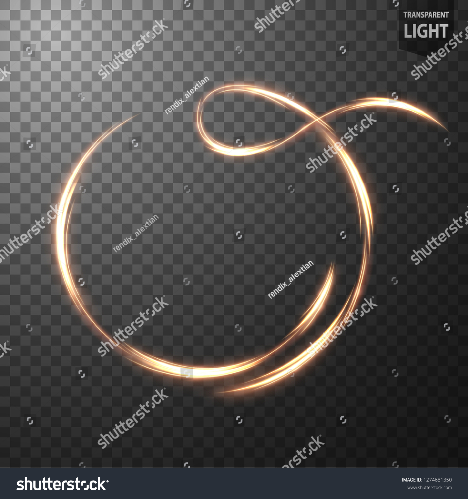 Glowing Ring On Transparent Background Abstract Stock Vector (Royalty ...