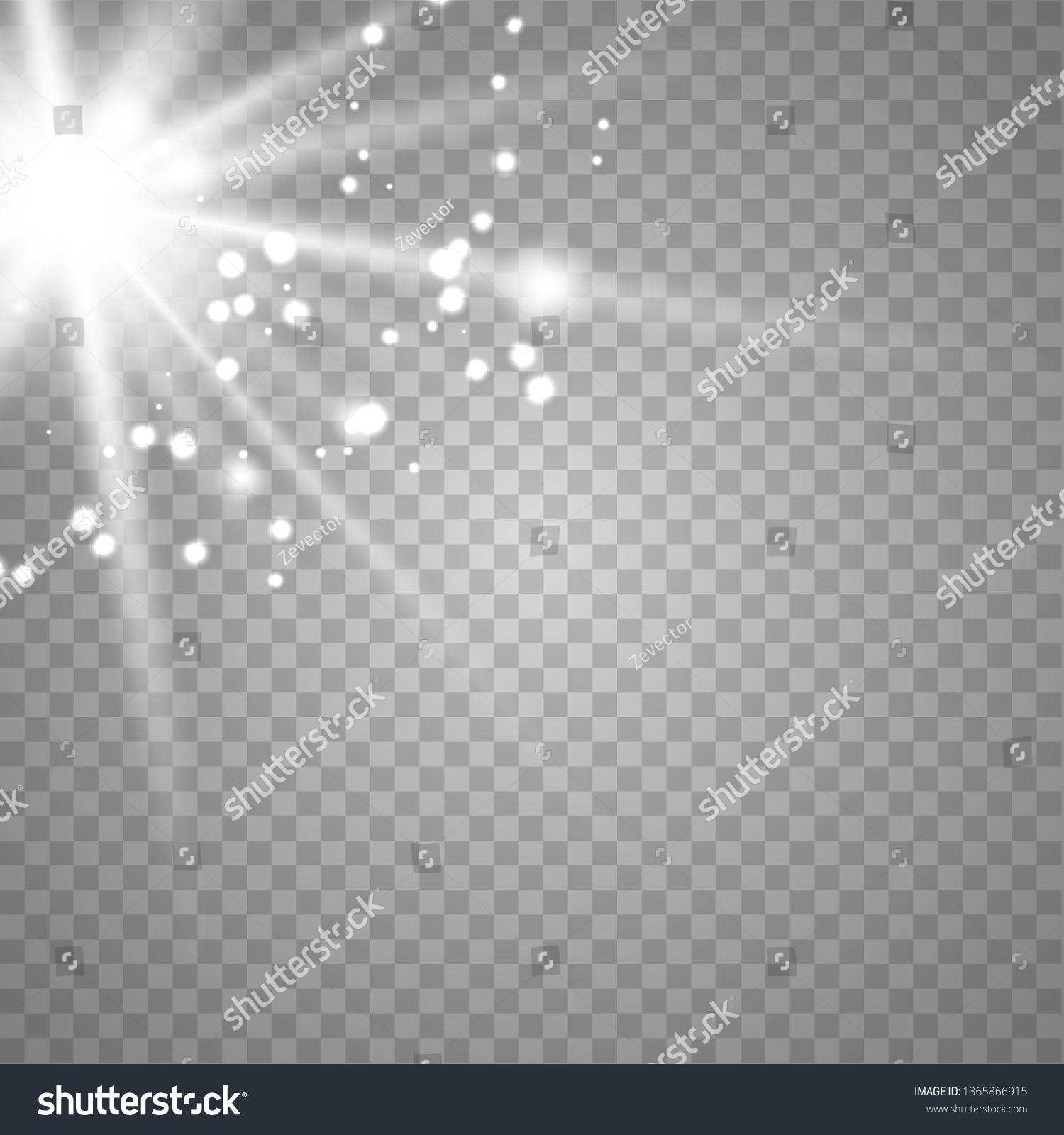 Glowing Sunlight Isolated On Transparent Background: เวกเตอร์สต็อก ...