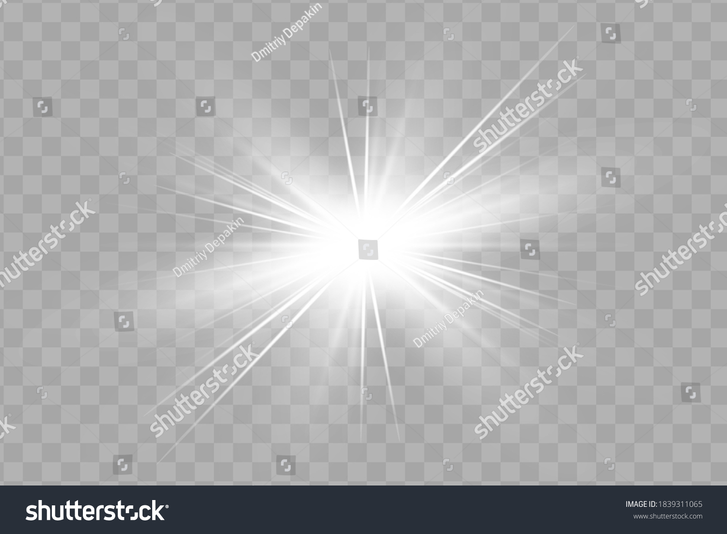 Glowing White Light Effect Vector Illustration Stock Vector (Royalty ...
