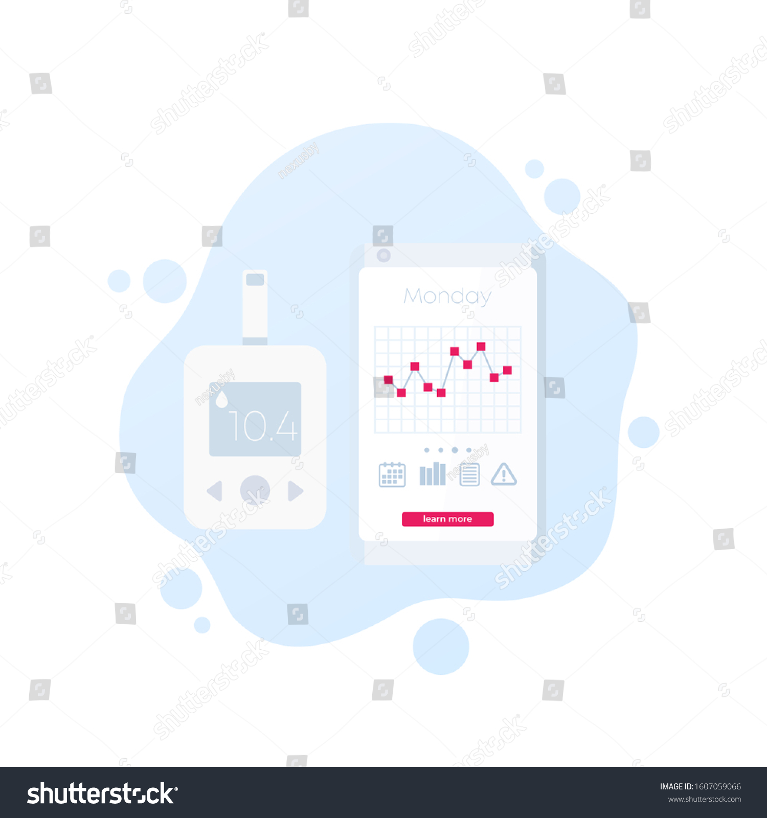 Glucose Levels Chart App Glucometer Vector Stock-vektor (royaltyfri ...