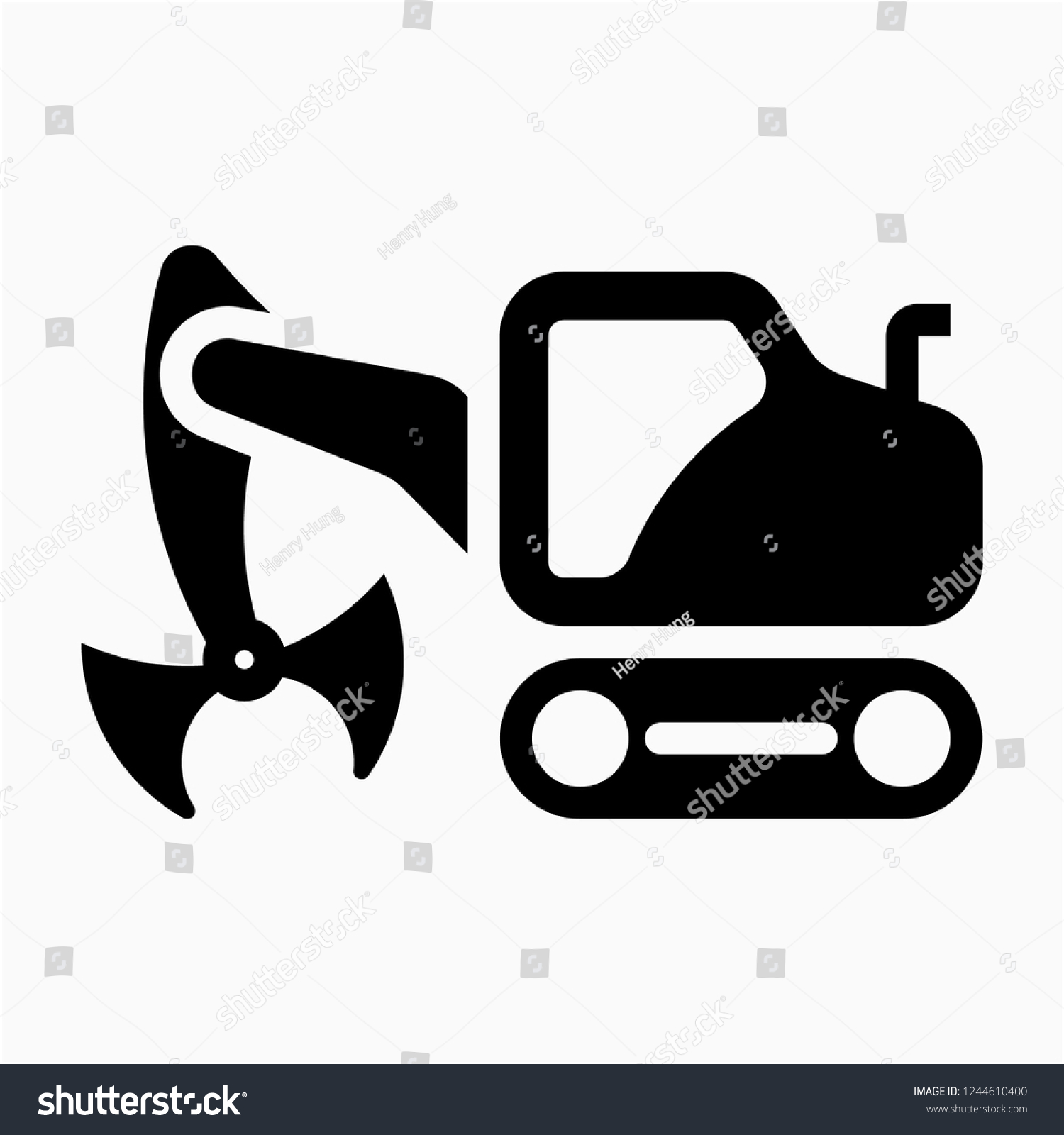 Glyph Clamshell Bucket Pixel Perfect Vector Stock Vector (Royalty Free ...
