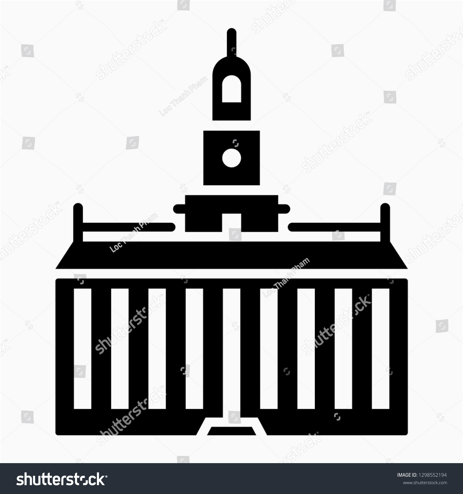 Glyph Independence Hall Vector Icon: vector de stock (libre de regalías ...