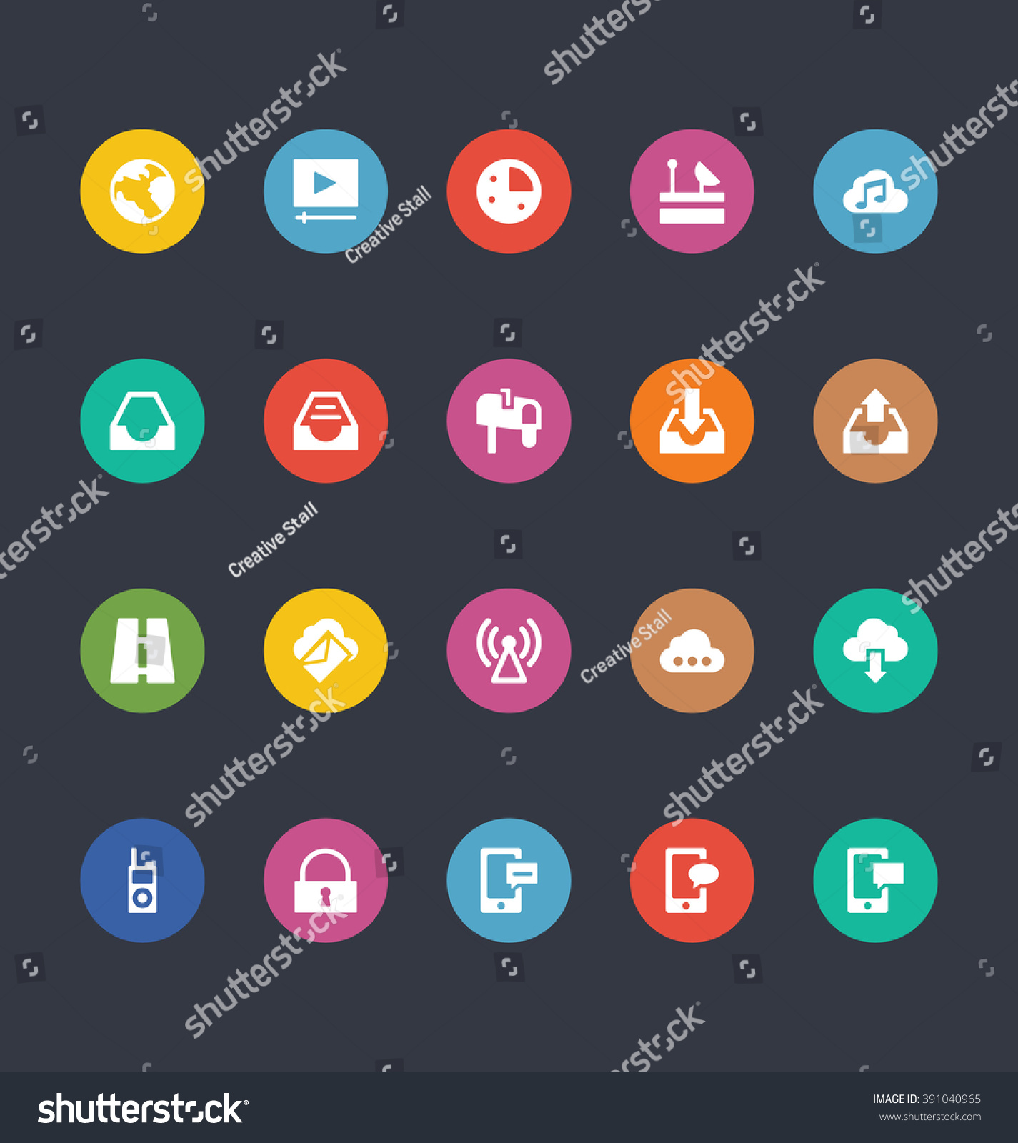 Glyphs Colored Vector Icons 12 Stock Vector (Royalty Free) 391040965 ...