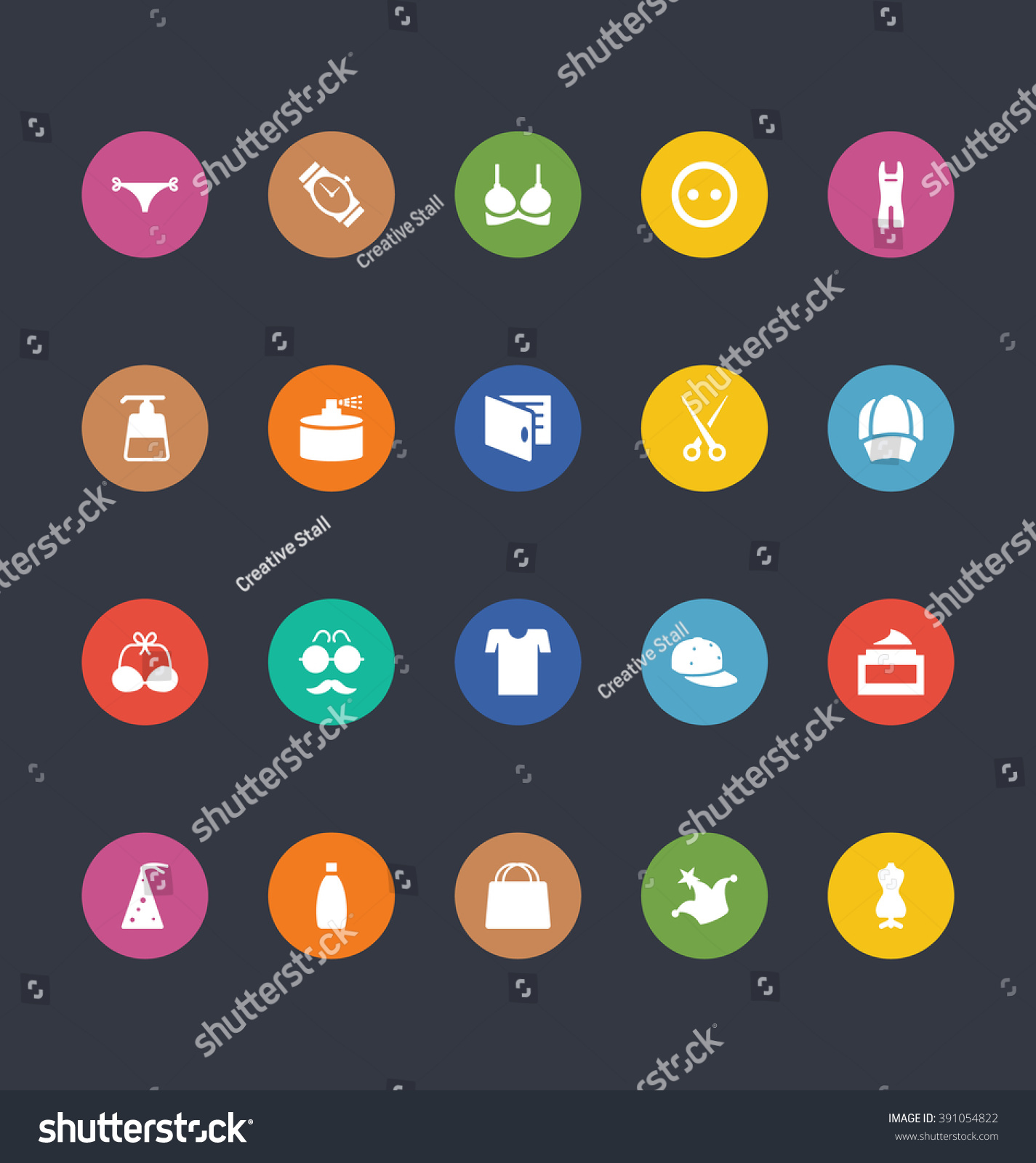 Glyphs Colored Vector Icons 42 Stock Vector (Royalty Free) 391054822 ...