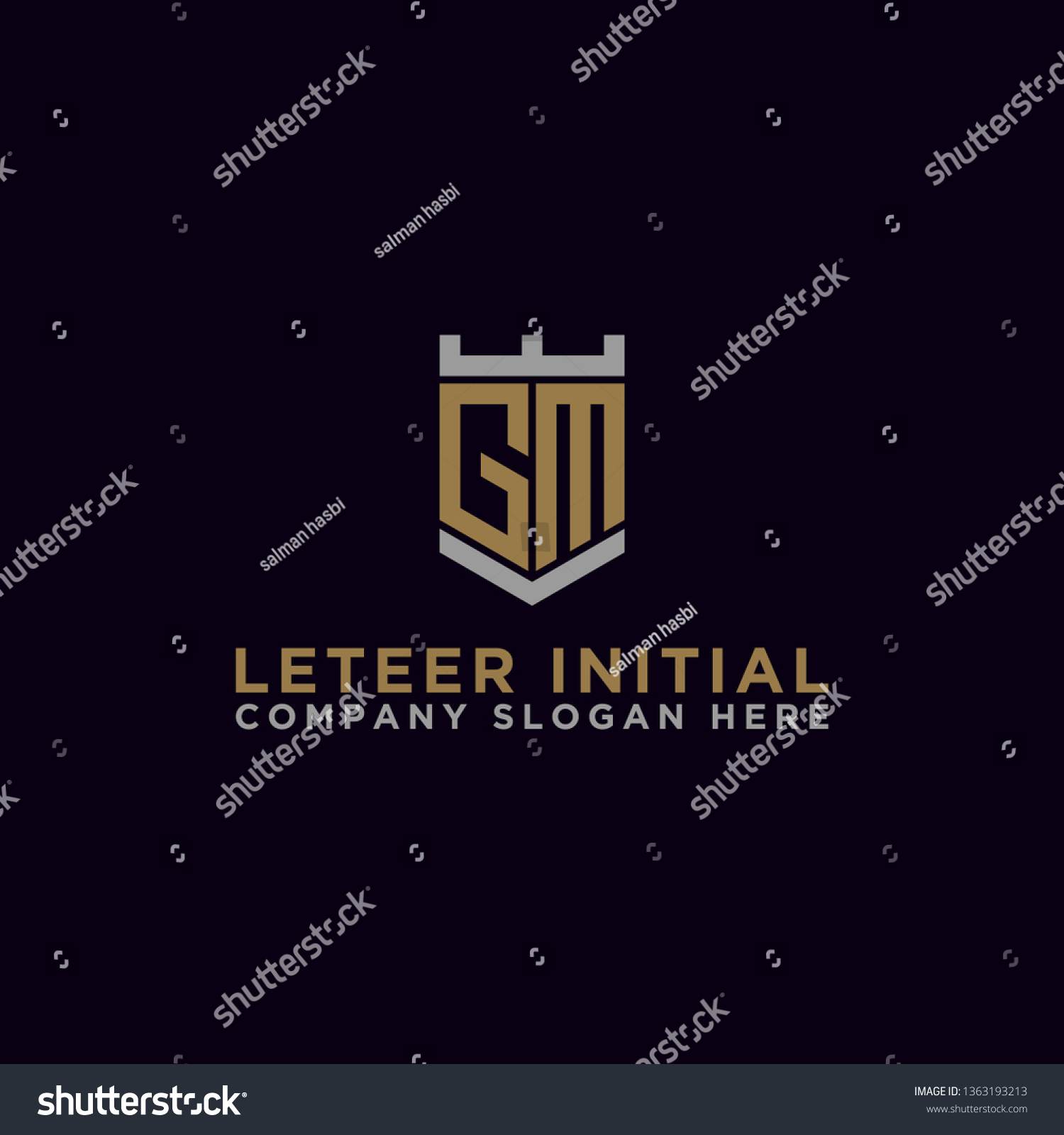 Gm Letters Initial Icon Logo Design Stock Vector (Royalty Free ...