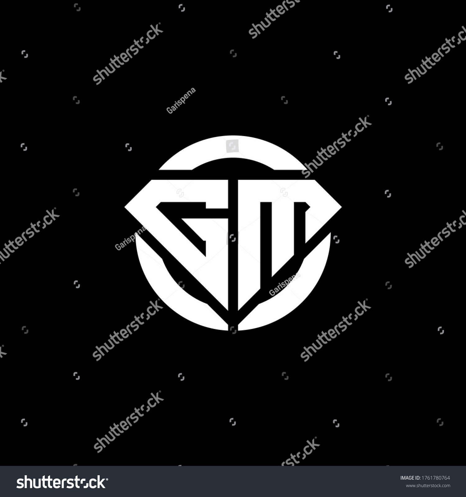 Gm Monogram Logo Diamond Shape Ring Stock Vector (Royalty Free ...