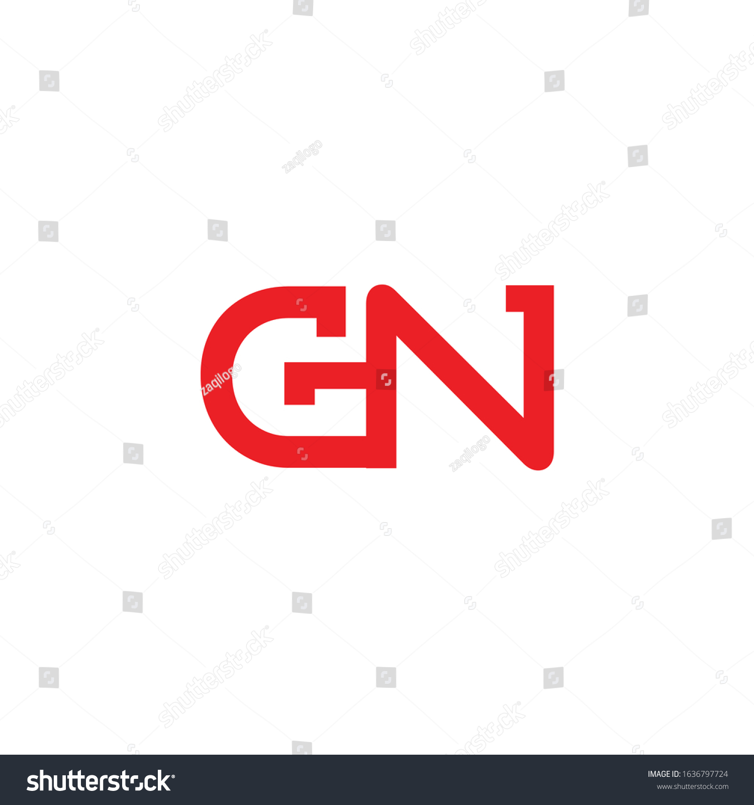 Gn Logo Simple Templates Vector Stock Vector (Royalty Free) 1636797724