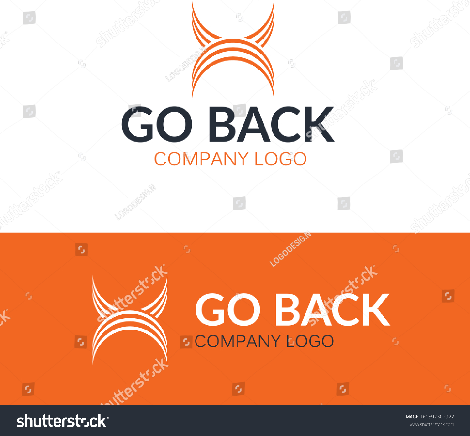 Go Back Abstract Logo Design Stock Vector (Royalty Free) 1597302922