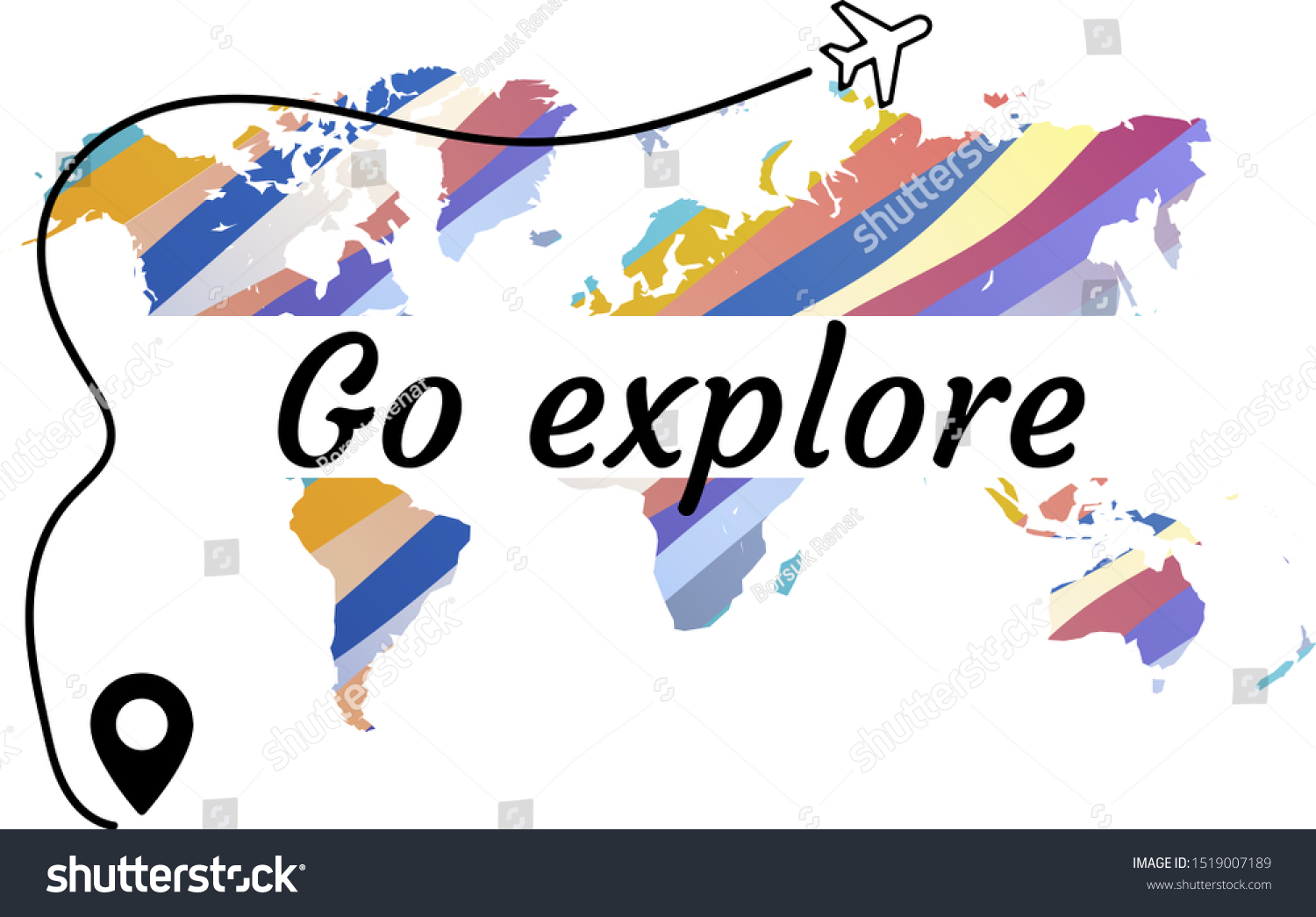 Go Explore Calligraphy Saying Print Vector Stock Vector (Royalty Free ...