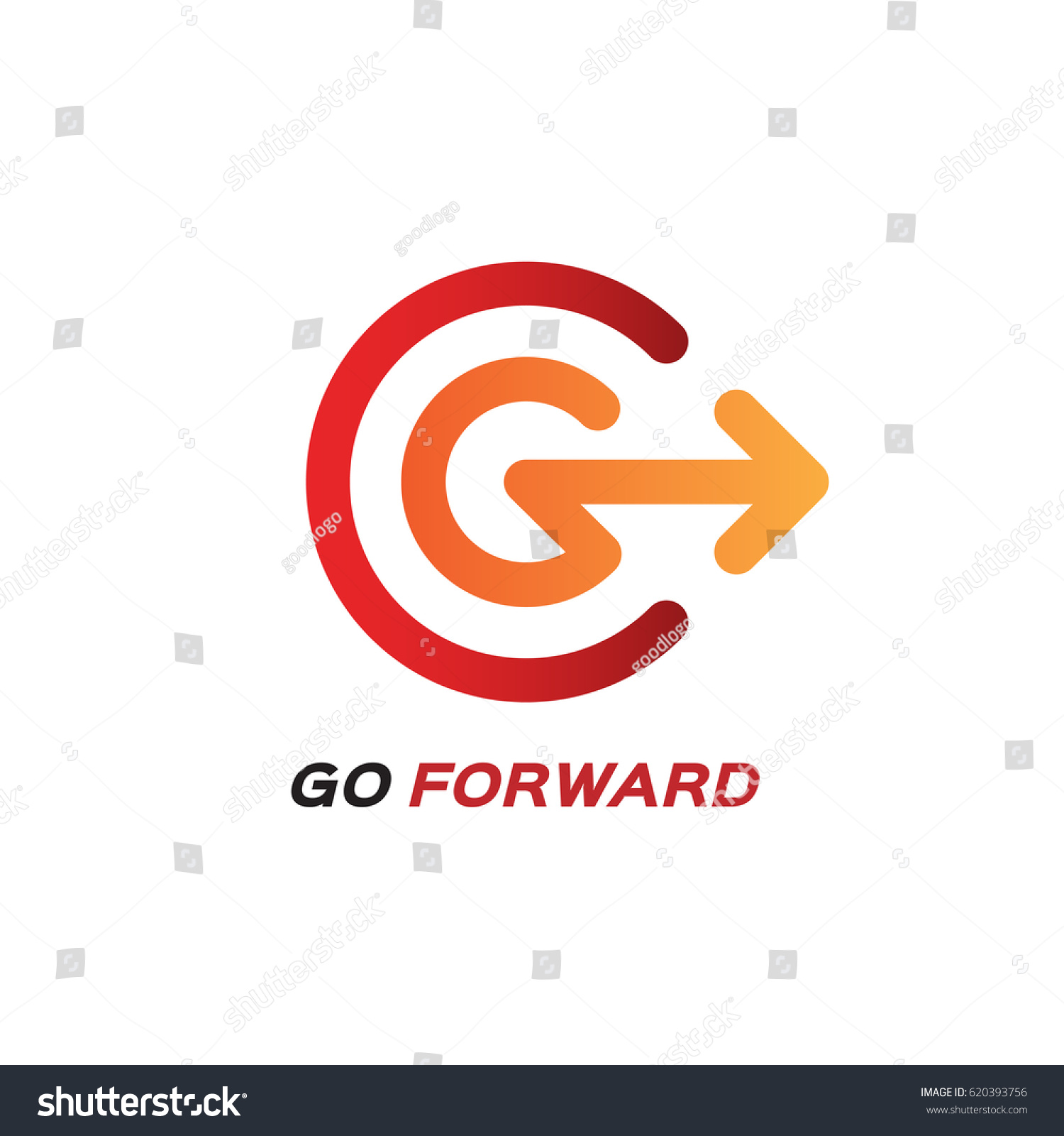 Go Forward Circle Arrow Logo Design 스톡 벡터(로열티 프리) 620393756 | Shutterstock