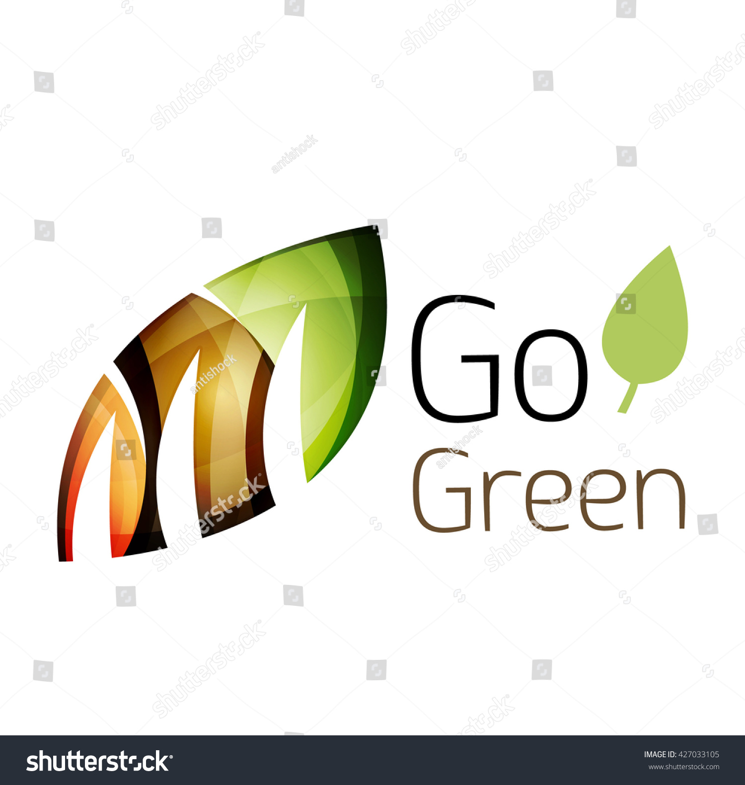 Go Green Leaf Nature Concept Vector Stock Vector (Royalty Free ...