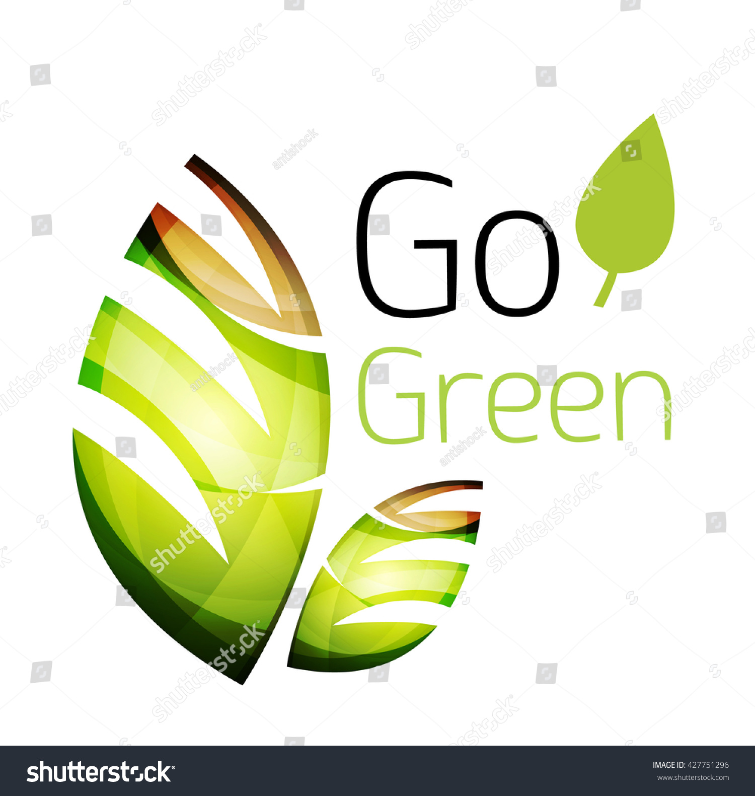 Go Green Leaf Nature Concept Vector Stock Vector (Royalty Free ...