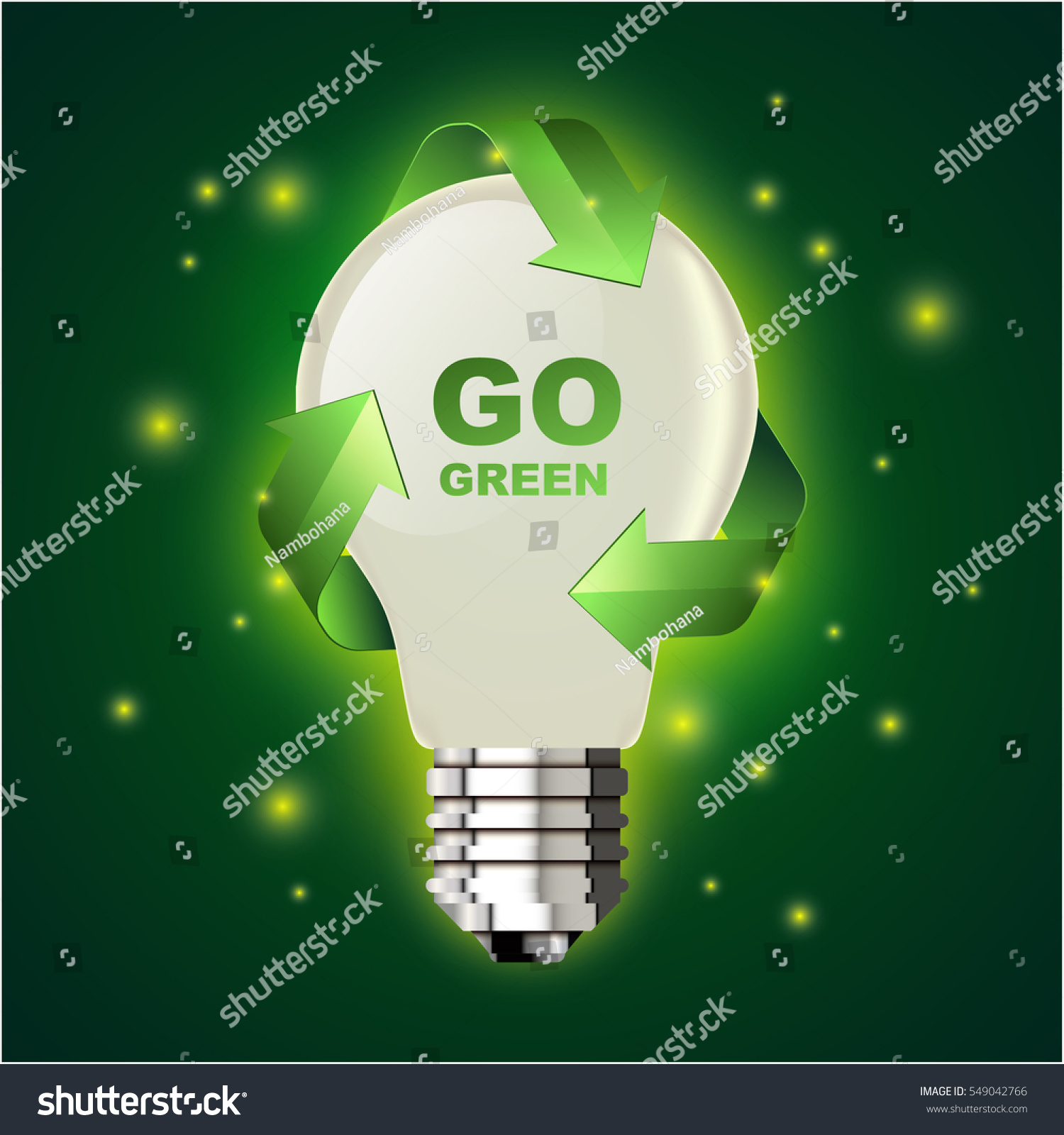 Go Green Lightbulb Stock Vector (Royalty Free) 549042766