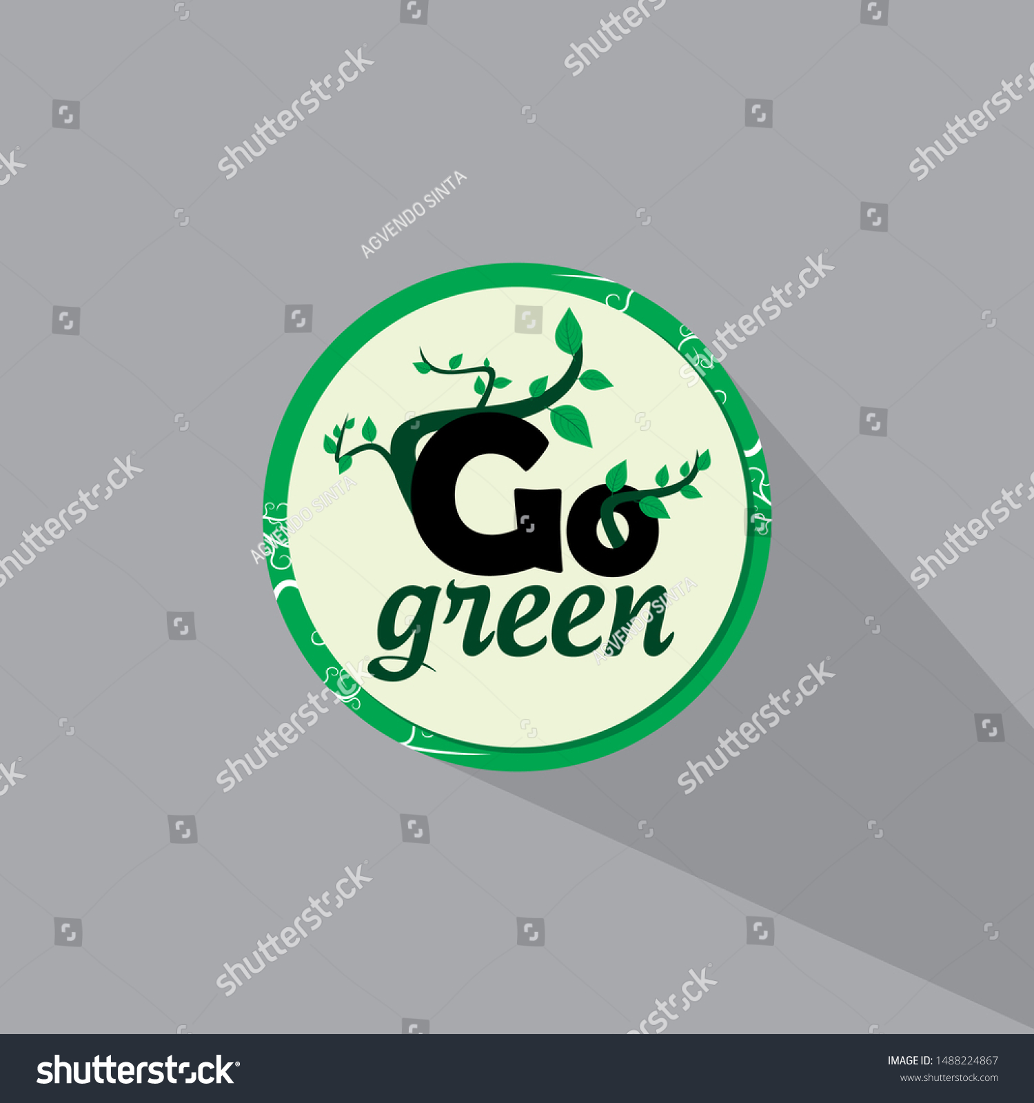 Go Green Logo Design Template Vector Stock Vector (Royalty Free) 1488224867