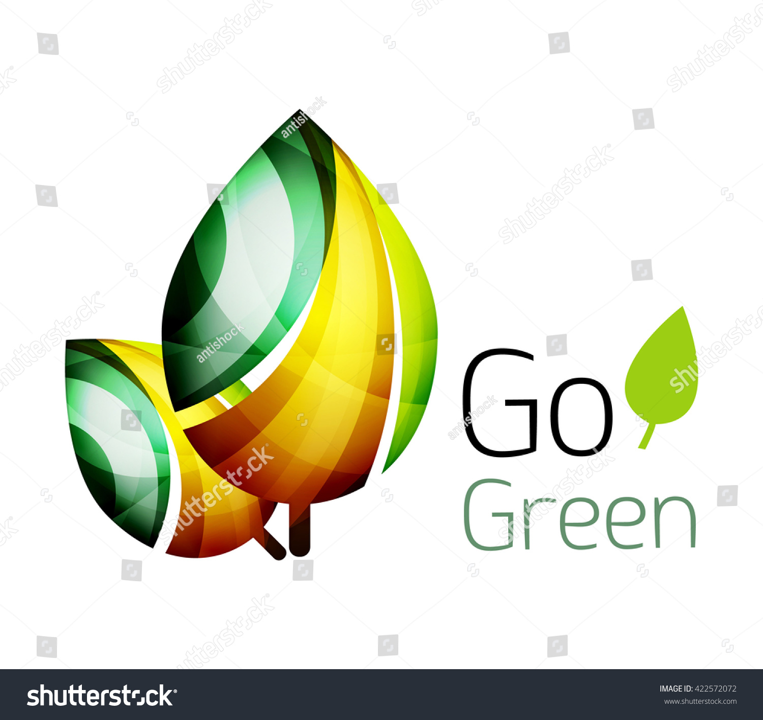 Go Green Nature Concept Vector Logo Stock Vector (Royalty Free ...