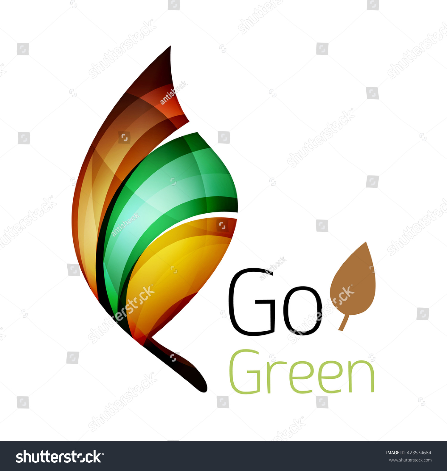 Go Green Nature Concept Vector Logo Stock Vector (Royalty Free ...