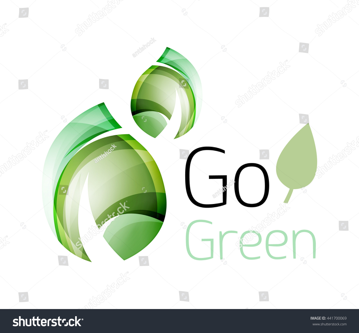 Go Green Nature Concept Vector Logo Stock Vector (Royalty Free) 441700069