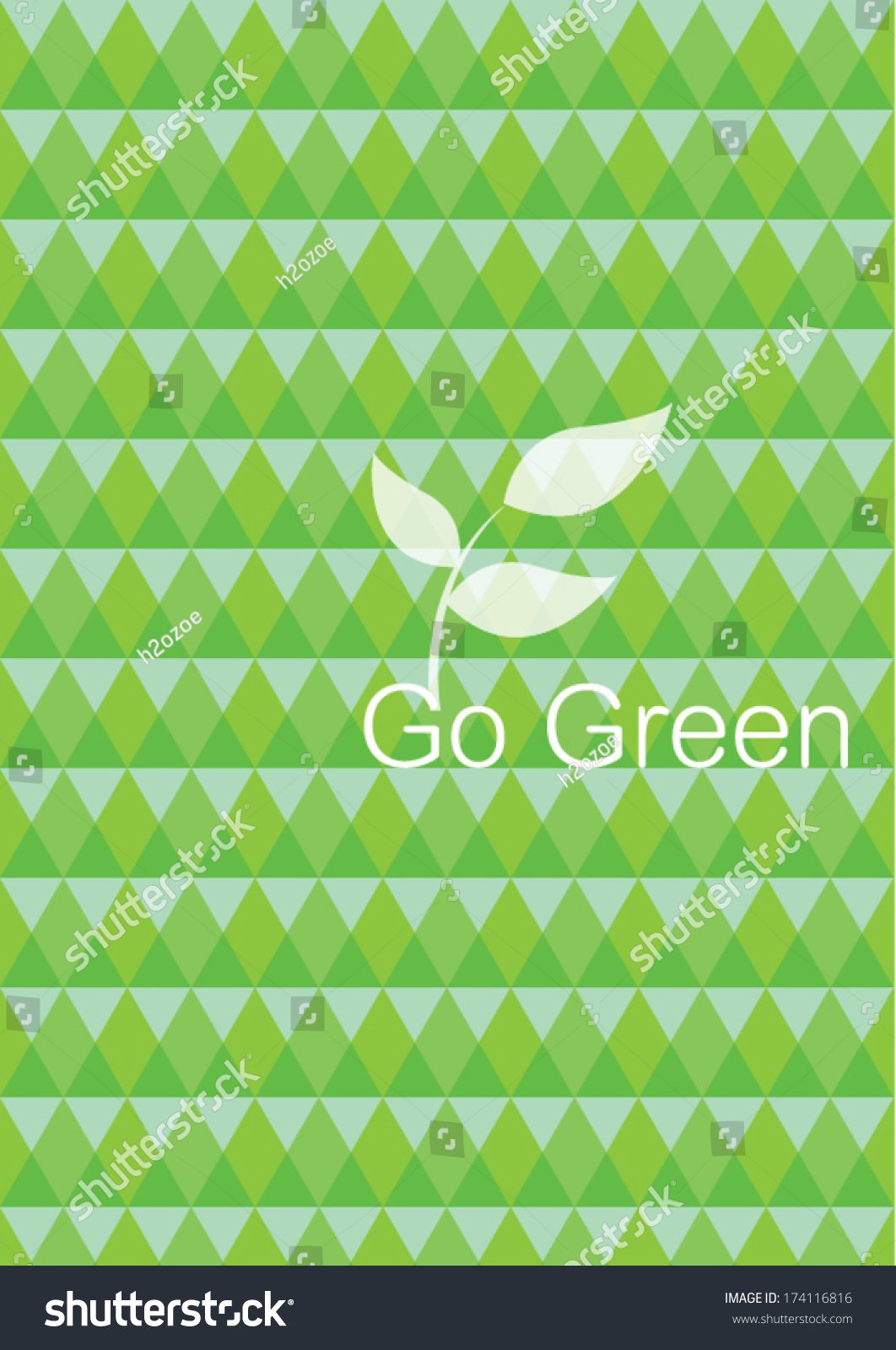 Go Green Poster Template Vectorillustration: vector de stock (libre de ...