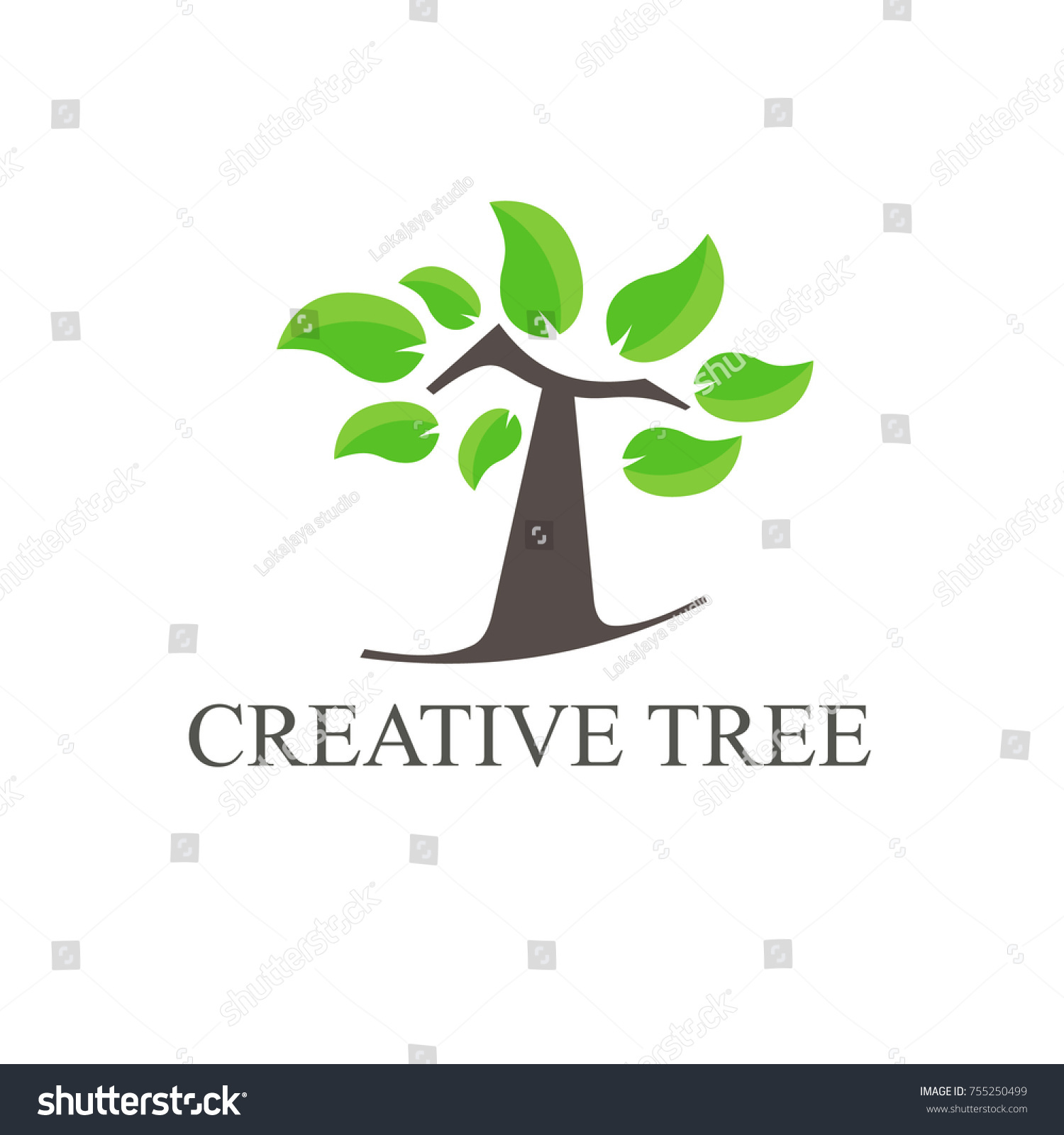 Go Green Tree Logo Concept Stock Vector (Royalty Free) 755250499