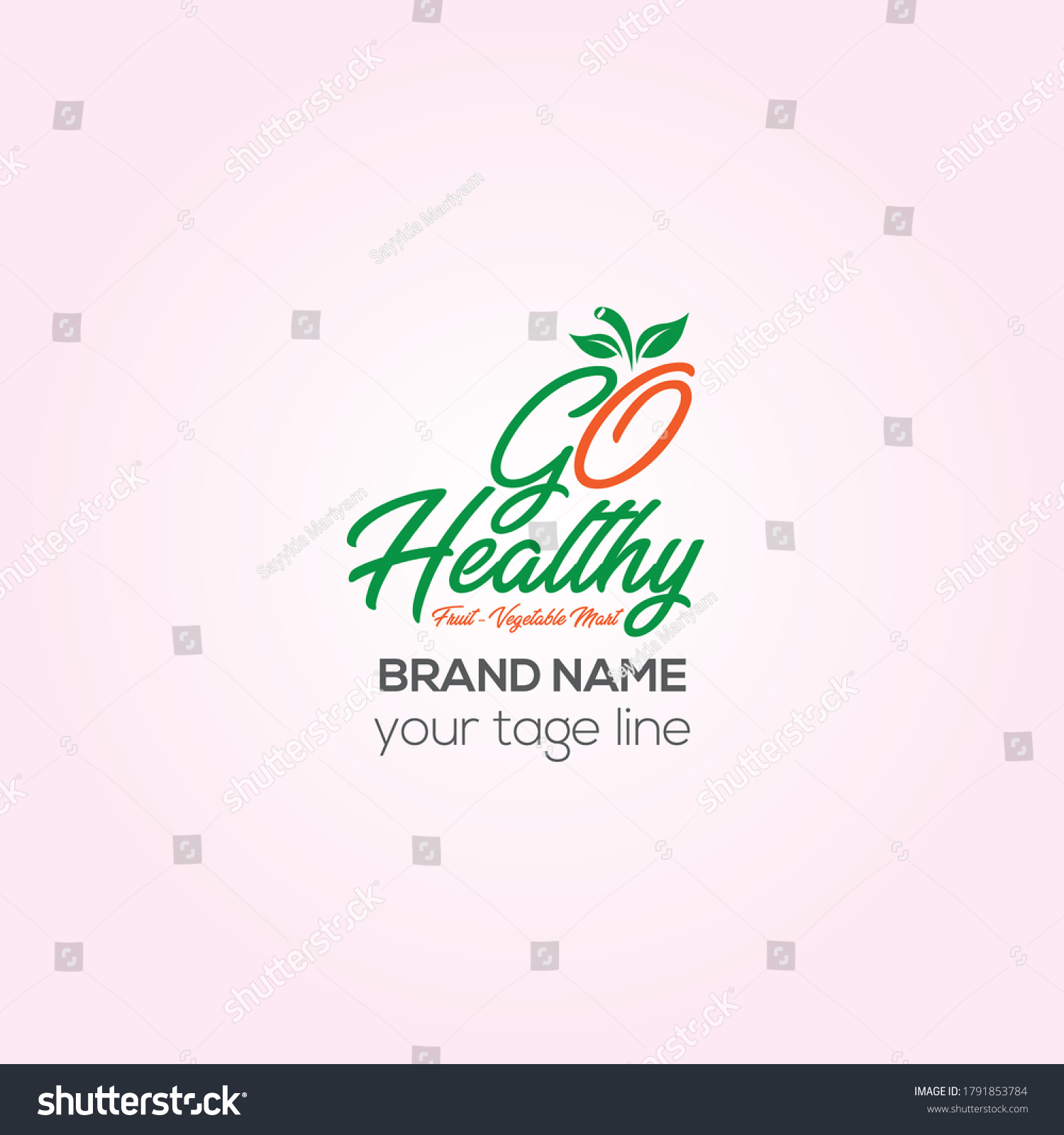 Go Healthy Vector Logo Design Stock Vector (Royalty Free) 1791853784 ...