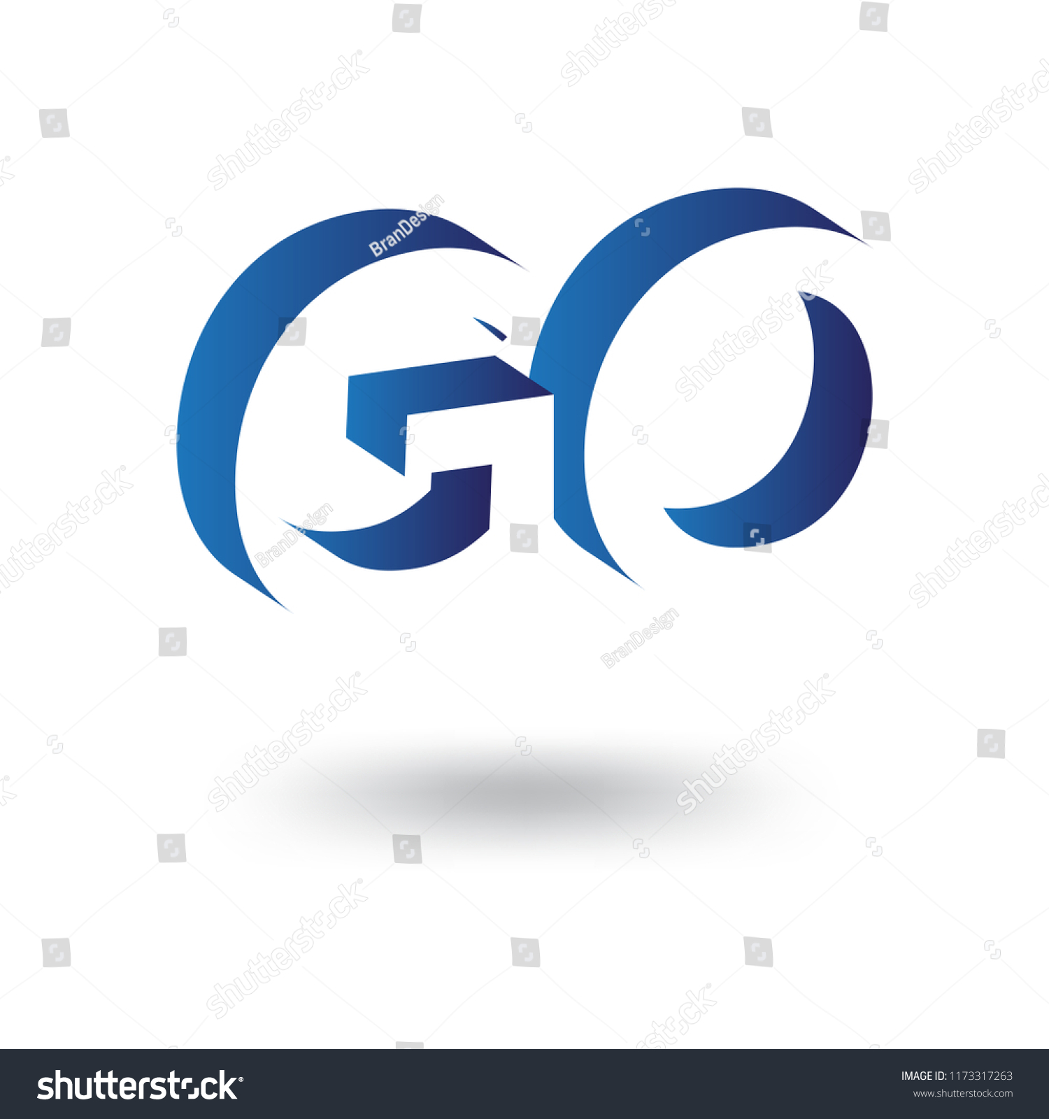 Go Initial Letter Negative Space Logo Stock Vector (Royalty Free ...