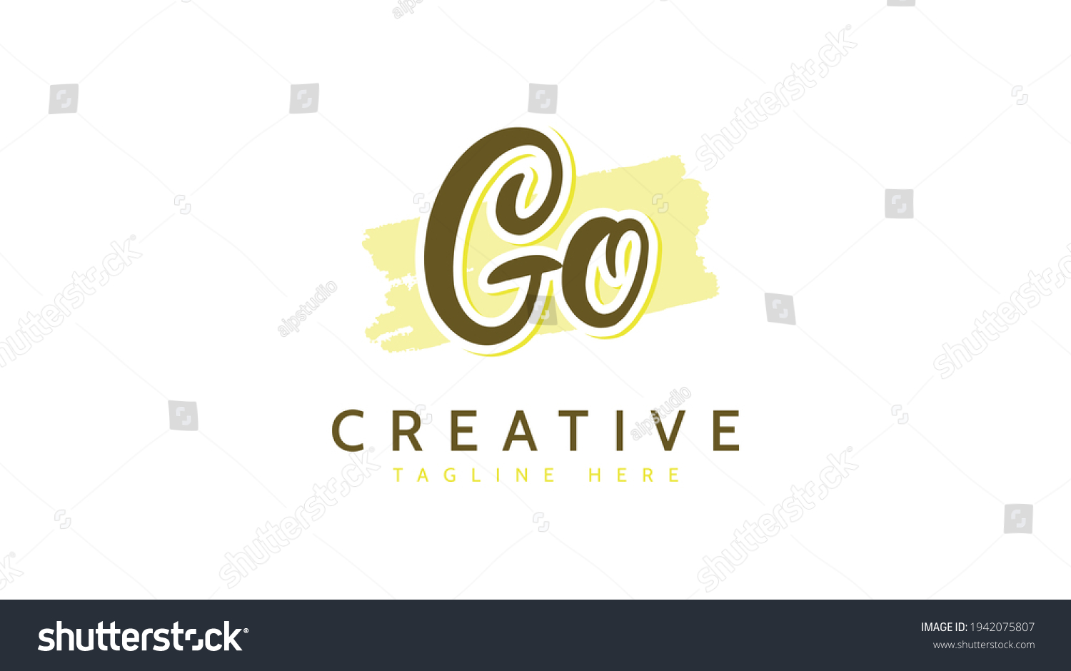 Go Initials Handwriting Logo Vector Stock Vector (Royalty Free ...