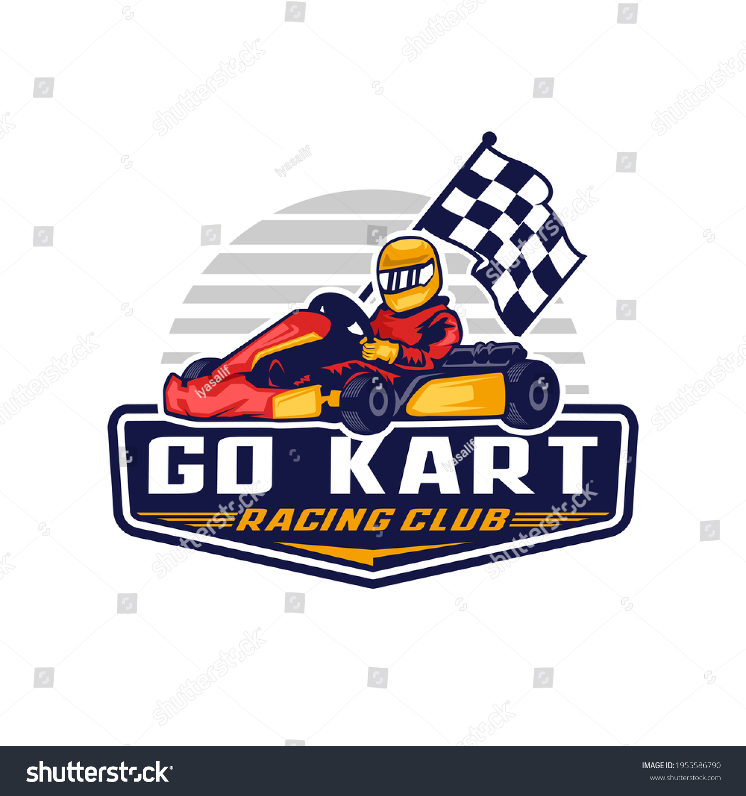 Go Kart Logo Design Template Stock Vector (Royalty Free) 1955586790 ...