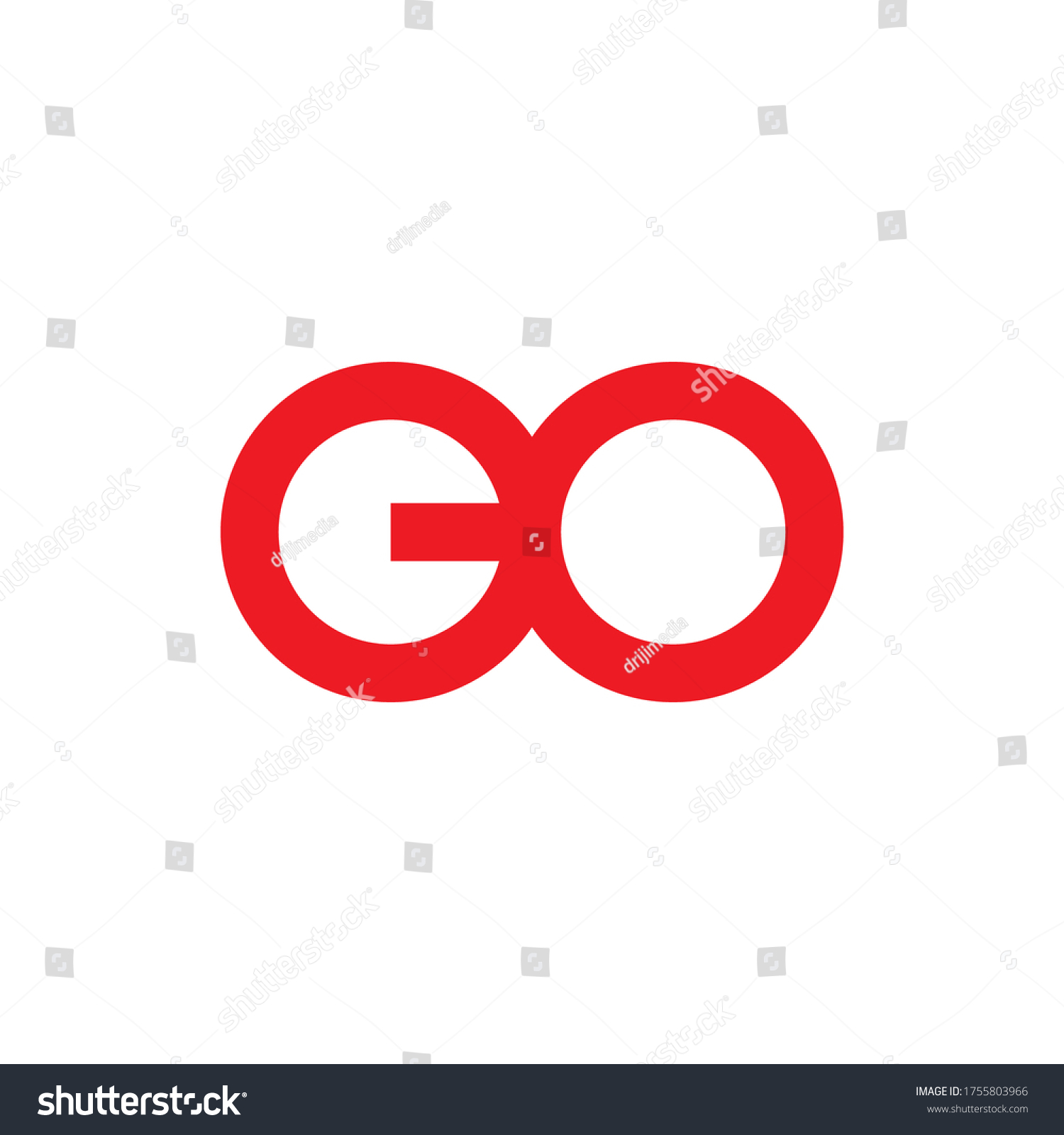 Go Letter Logo Design Vector Stock Vector (Royalty Free) 1755803966 ...