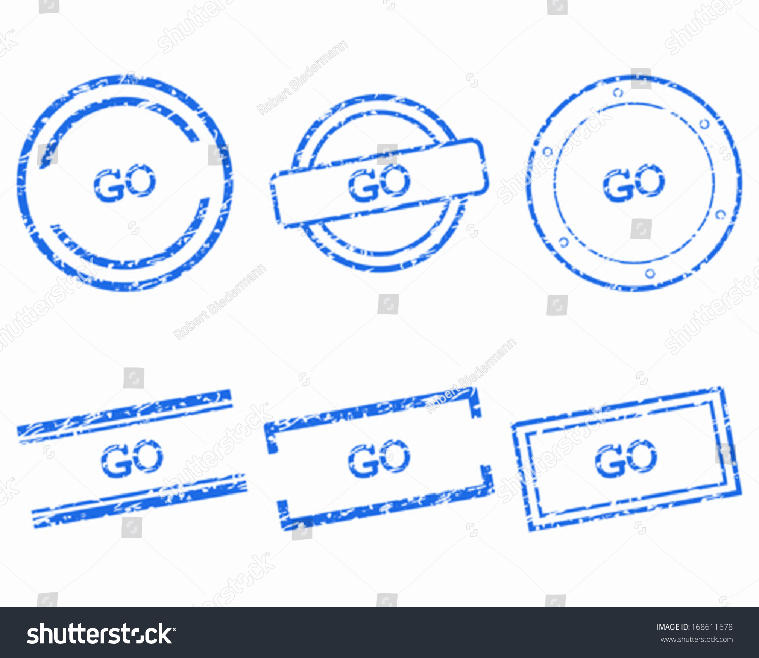 Go Stamps Stock Vector (Royalty Free) 168611678