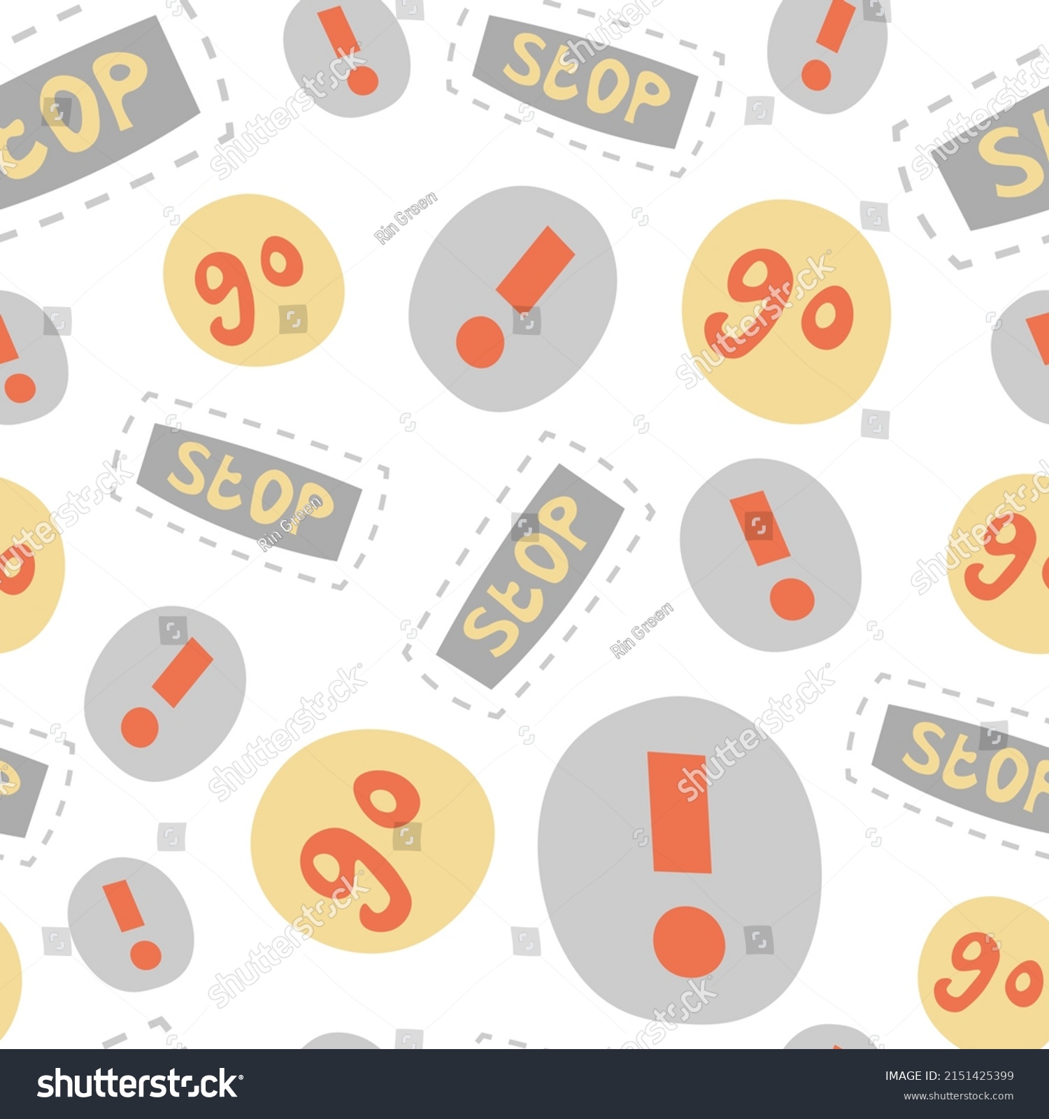Go Stop Warning Attention Signs Seamless Stock Vector (Royalty Free ...