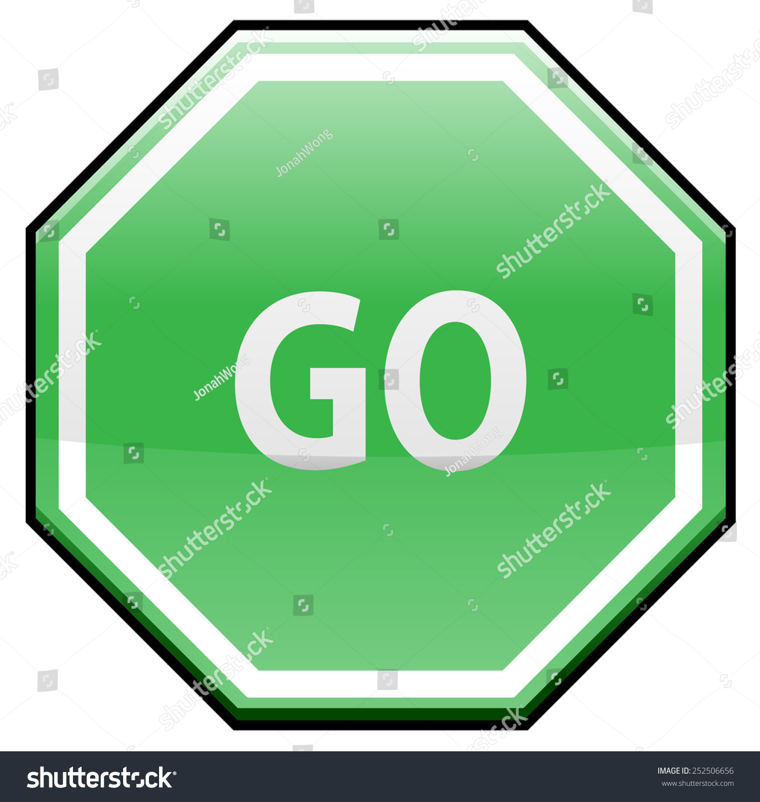 Go Traffic Sign Vector Stock Vector (Royalty Free) 252506656