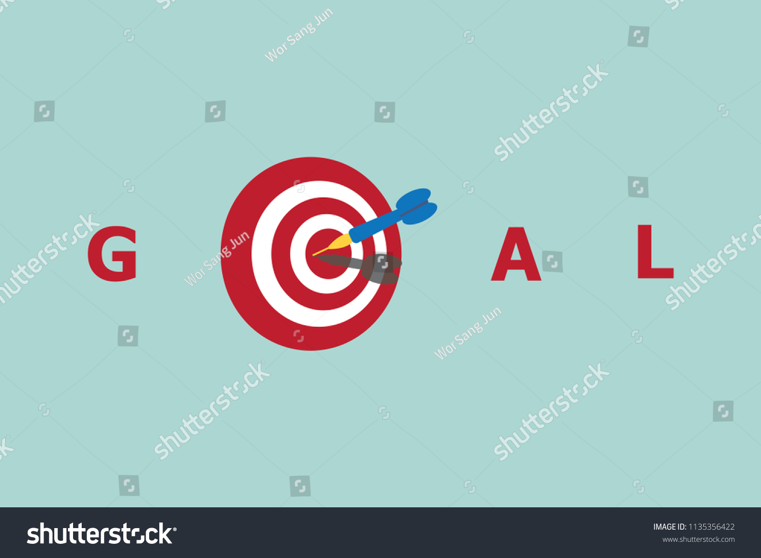 Goal Setting Concept Dart Board Stock Vector (Royalty Free) 1135356422