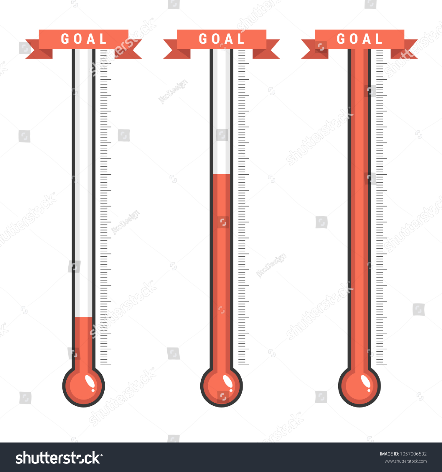 Goal Thermometer Red Thermometer Stock Vector (Royalty Free) 1057006502