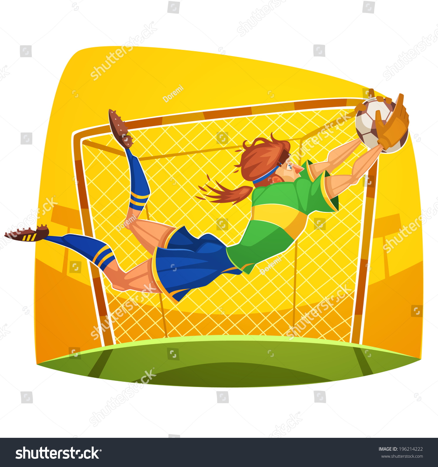Goalkeeper Soccer Player Vector Image Stock Vector (Royalty Free) 196214222