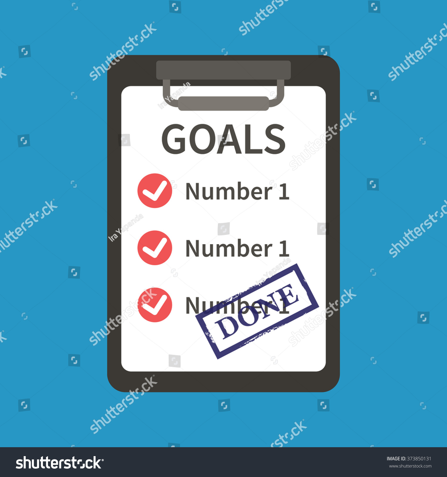 Goals Checklist Planning Completed Task Flat Stock Vector (Royalty Free ...