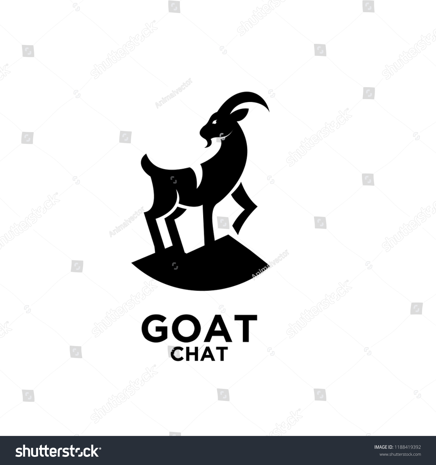 Goat Chat Logo Icon Design Vector: vector de stock (libre de regalías ...