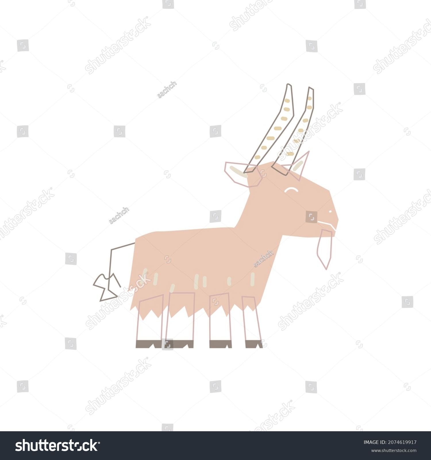 ilustración vectorial aislada de dibujo caprino: vector de stock (libre ...