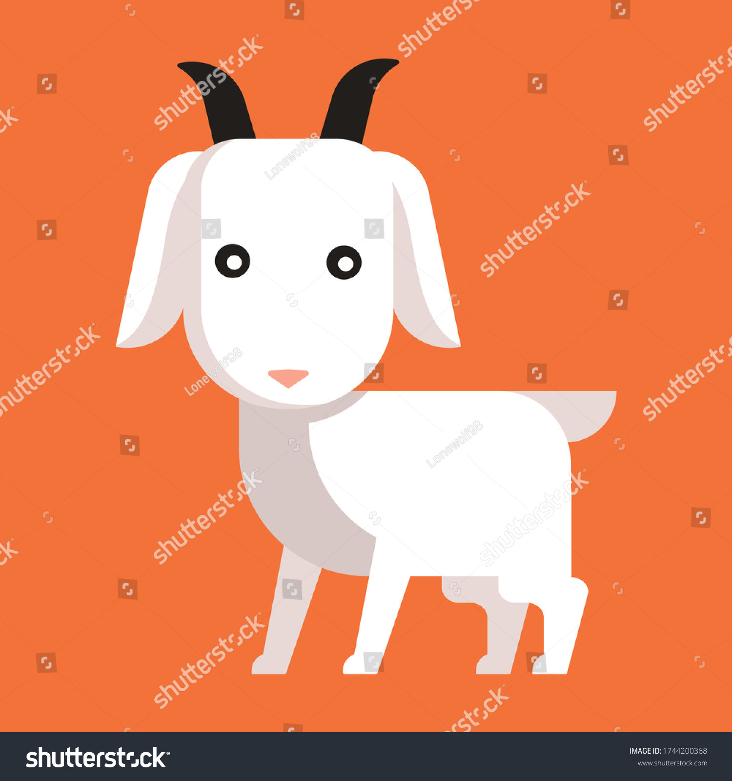 Goat Flat Design Vector Illustration Stock Vector (Royalty Free ...