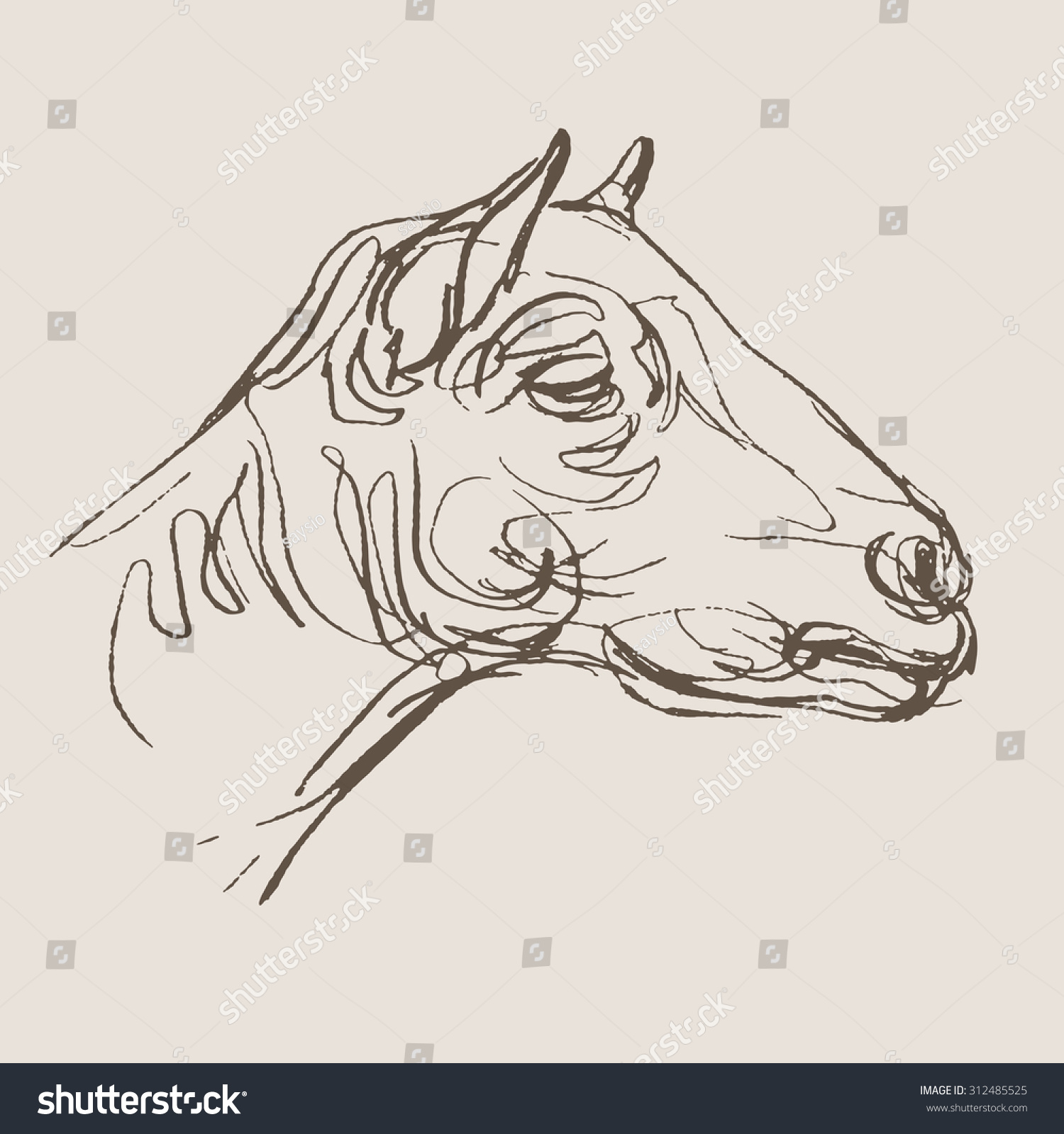 Goat Hand Draw Sketch Vector: vector de stock (libre de regalías ...