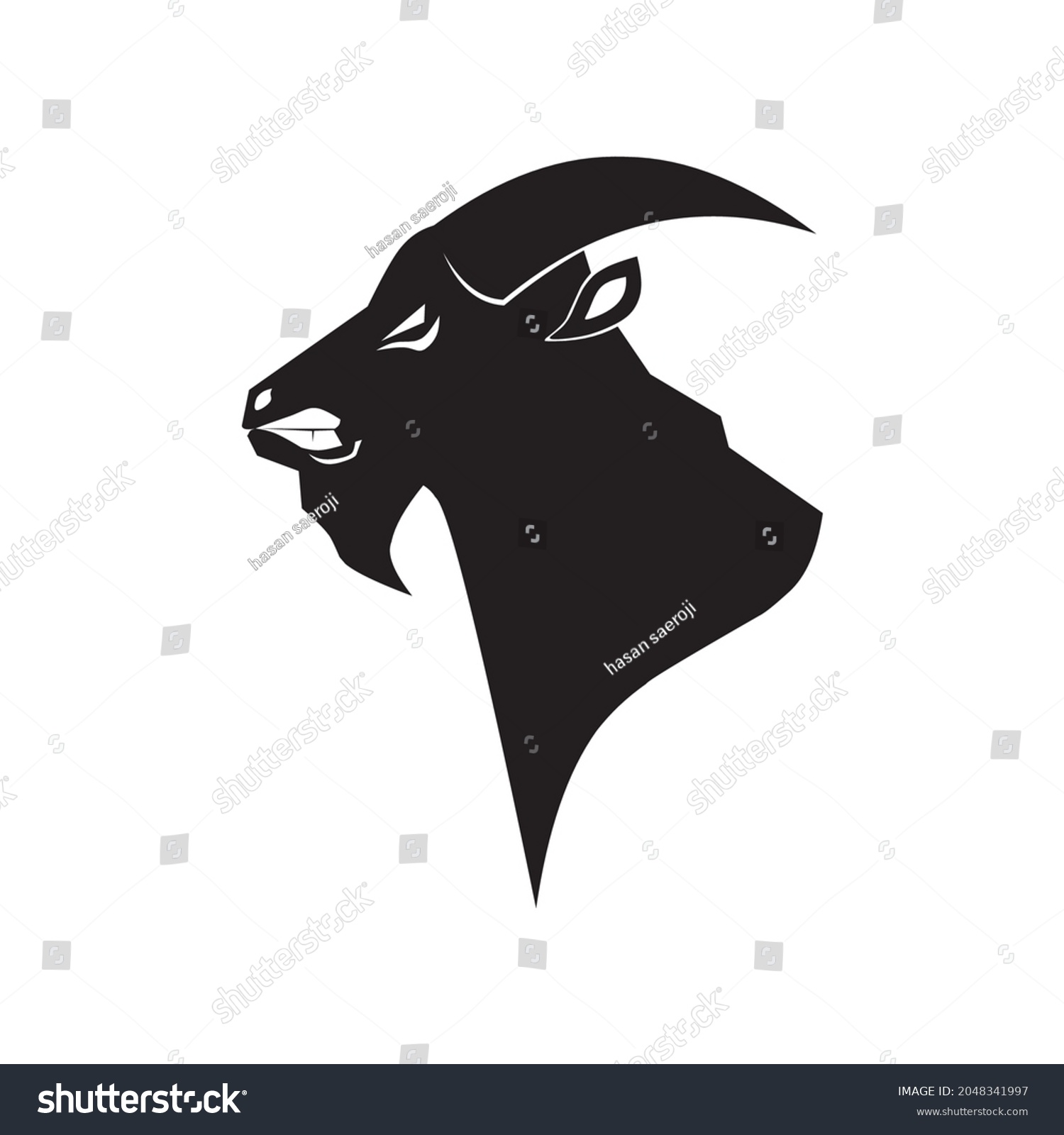 Goat Head Drawing Vector Illustration Stock Vector (Royalty Free ...