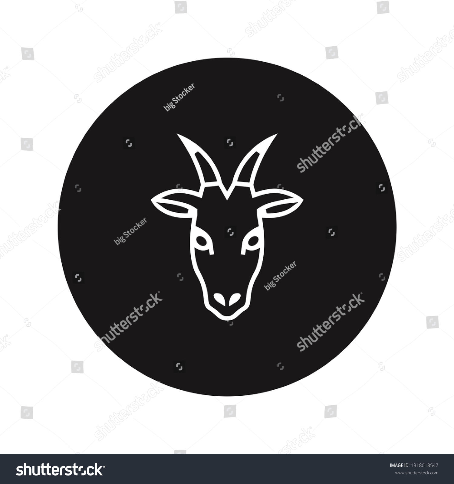 Goat Head Vector Icon Stock Vector (Royalty Free) 1318018547 | Shutterstock